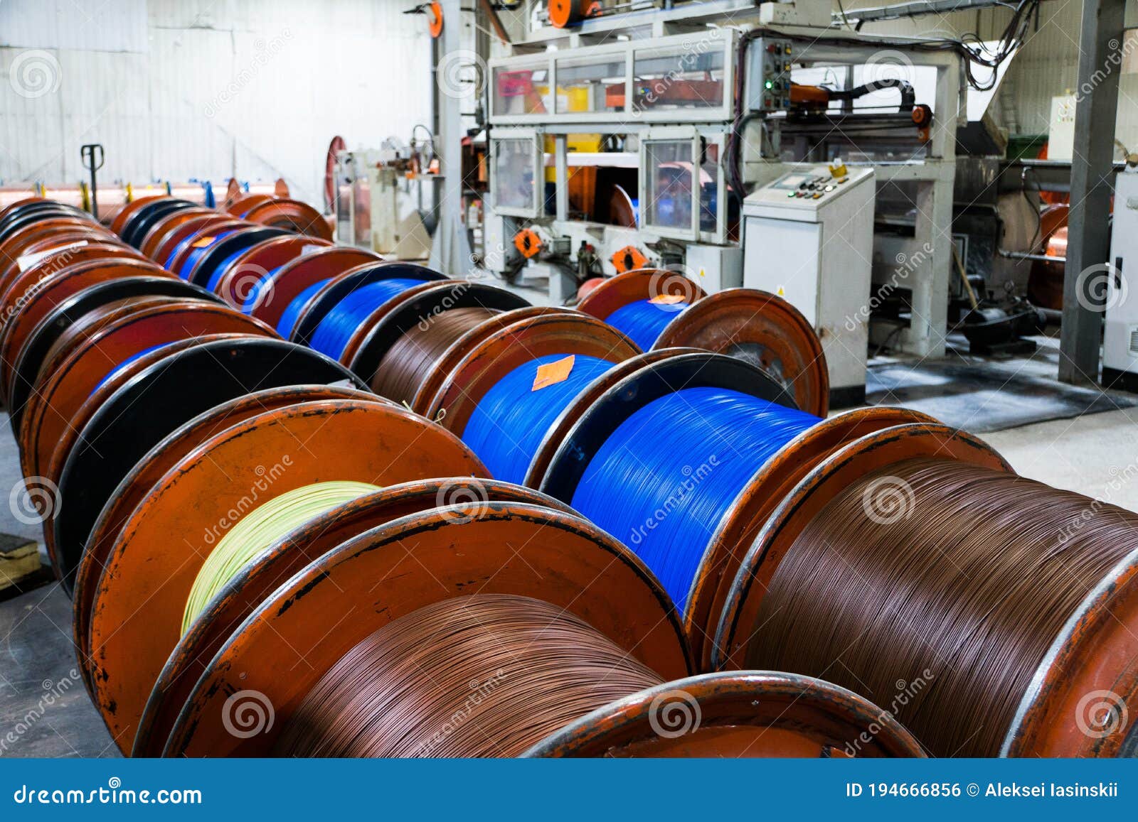 Electric Cable on Metal Coils Stock Photo - Image of construction ...