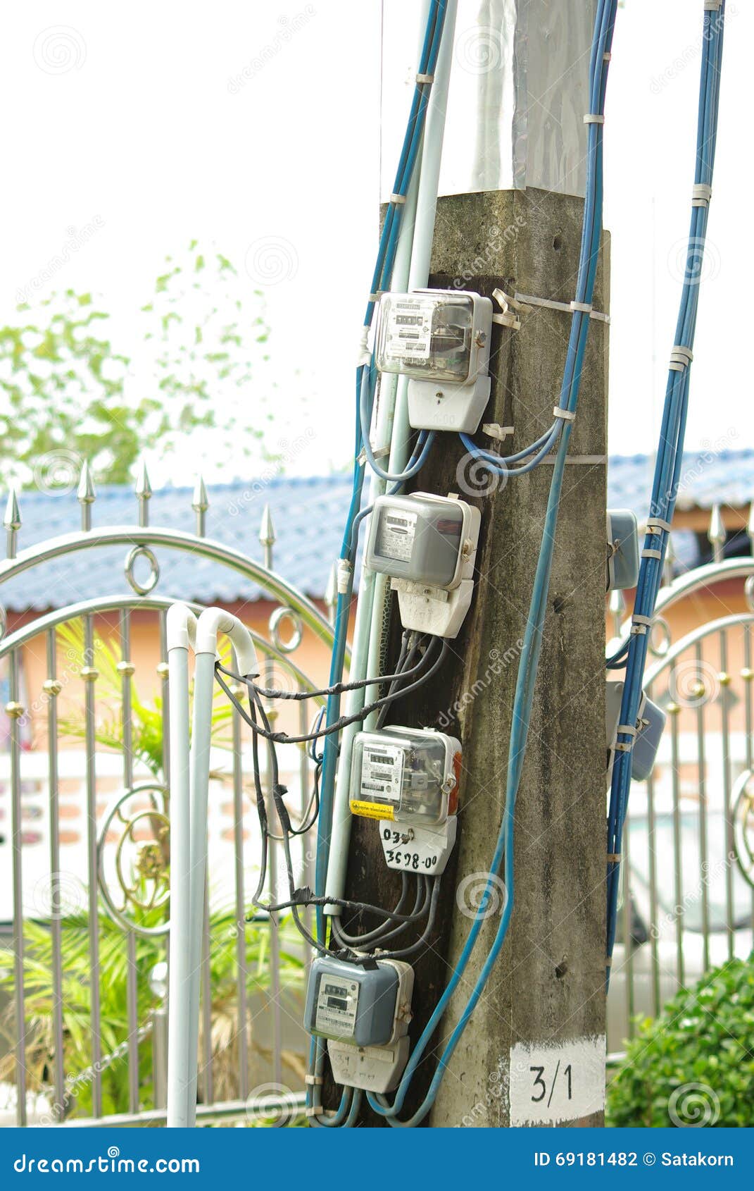 Electric cable stock photo. Image of high, meter, electricity - 69181482