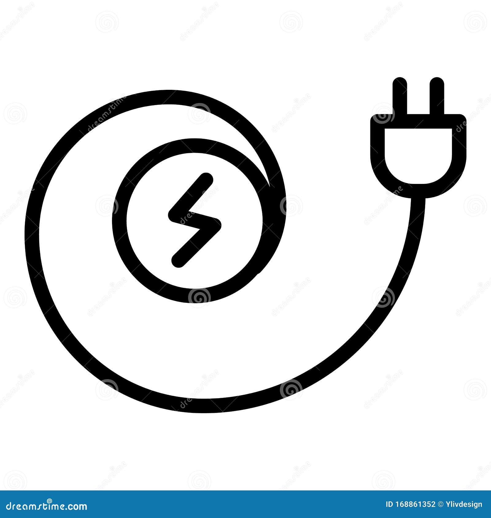 Electric Cable Plug Icon, Outline Style Stock Vector - Illustration of ...