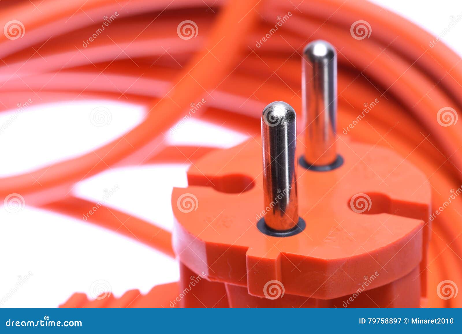 Electric cable with plug stock image. Image of line, electric - 79758897