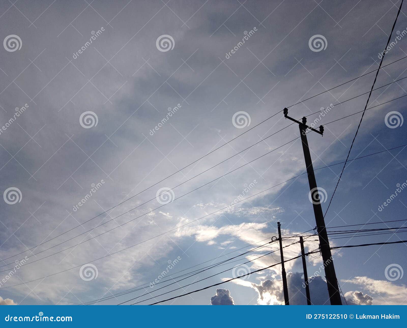 Electric cable pole stock photo. Image of streetlight - 275122510