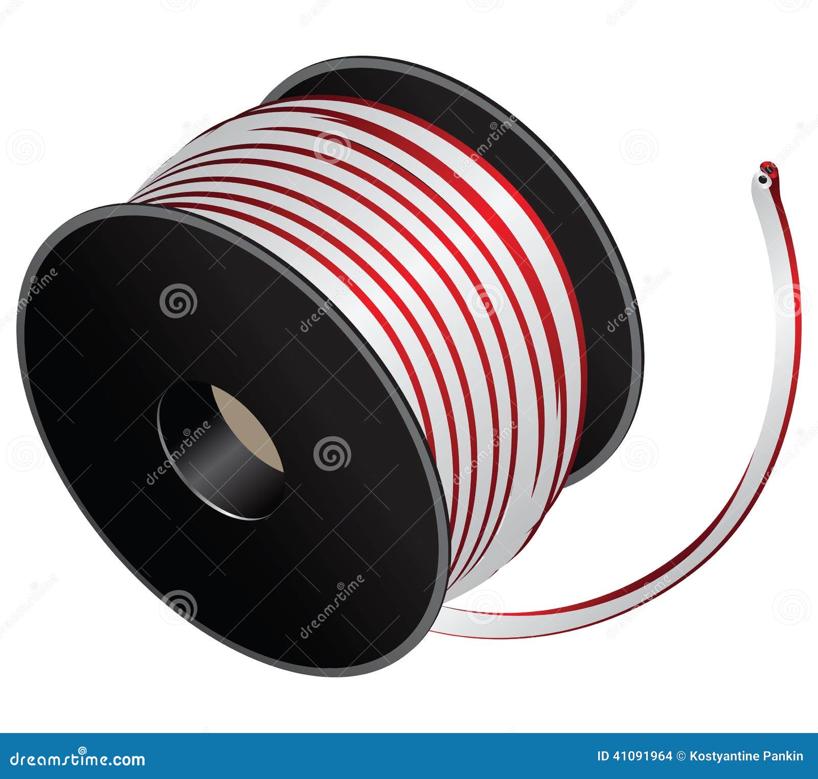 Electric cable reel stock vector. Illustration of macro - 41091964