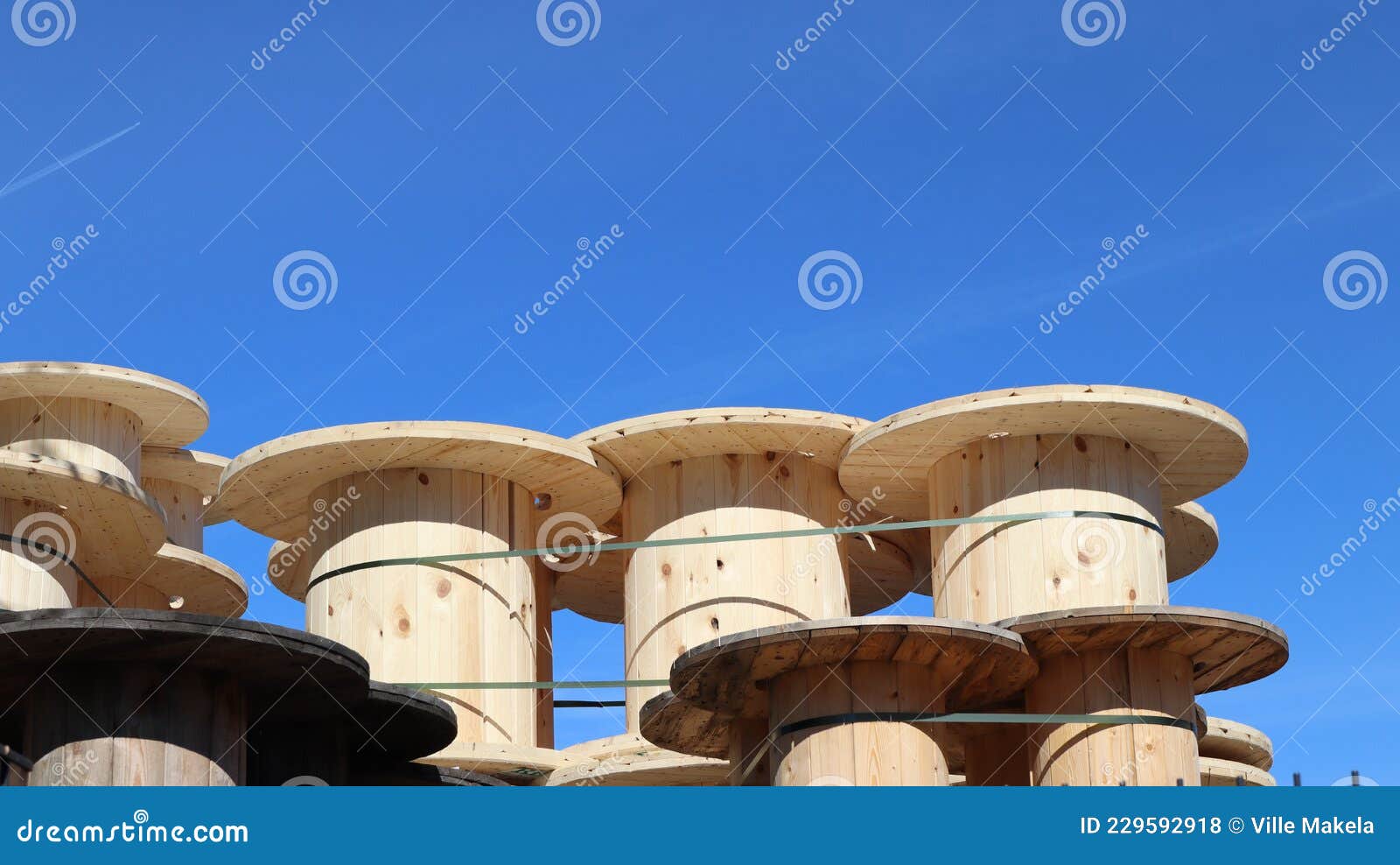 Electric Cable Reels Stacked in a Warehouse Stock Photo - Image of ...