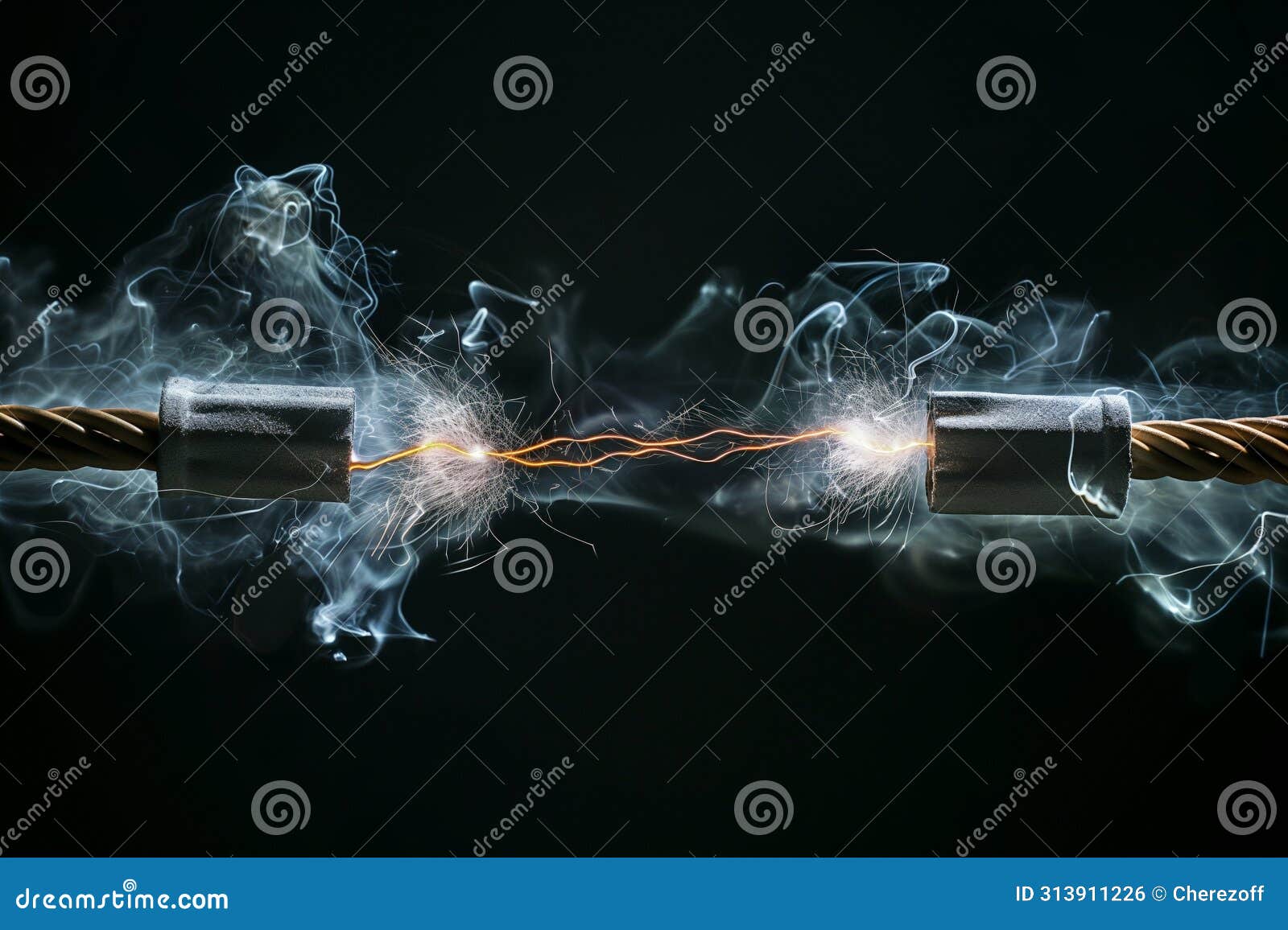 Electric Cable Sparking stock photo. Image of voltage - 313911226