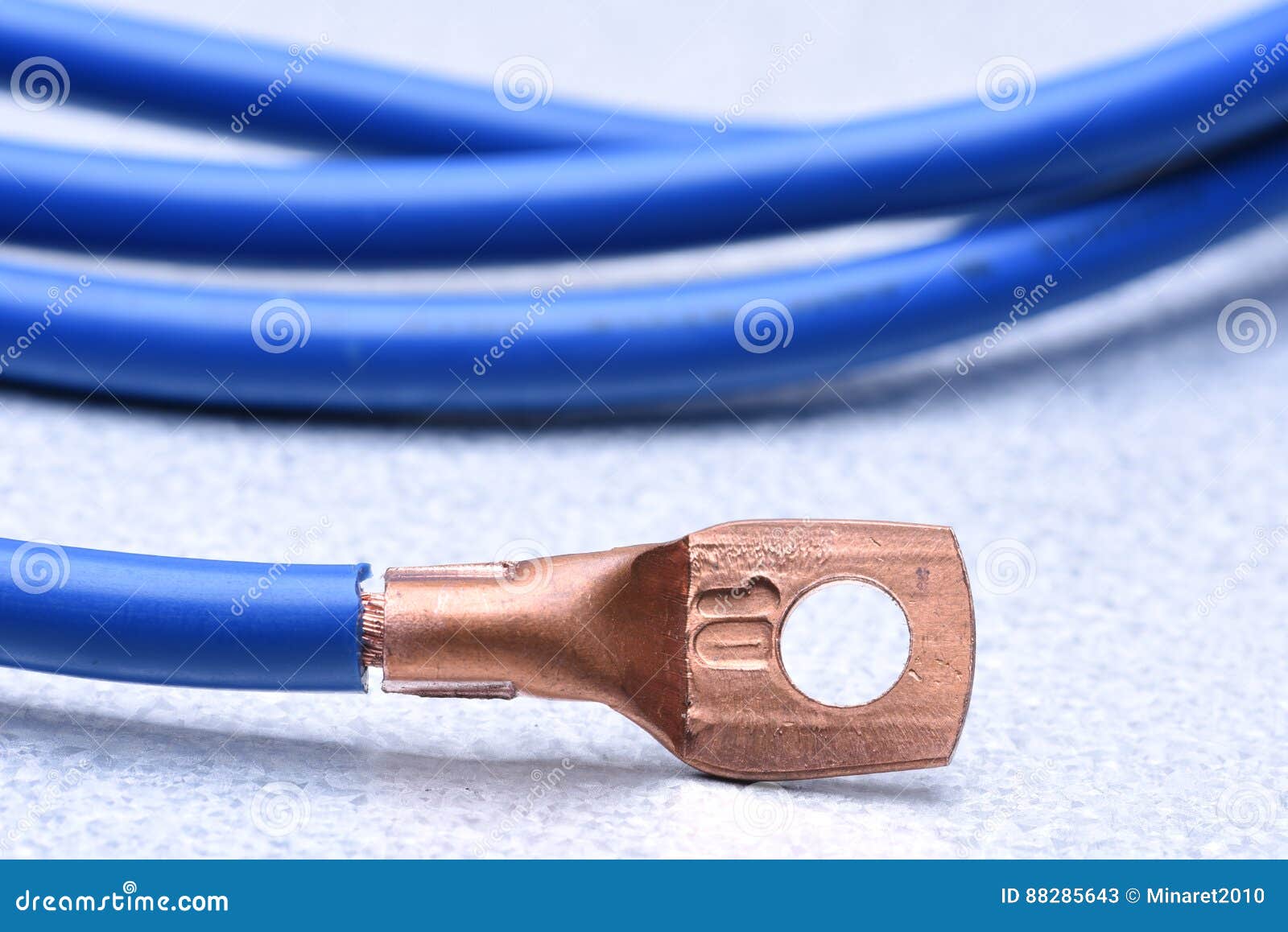 Electric Cable with Tinned Copper Terminal End Stock Image - Image of ...
