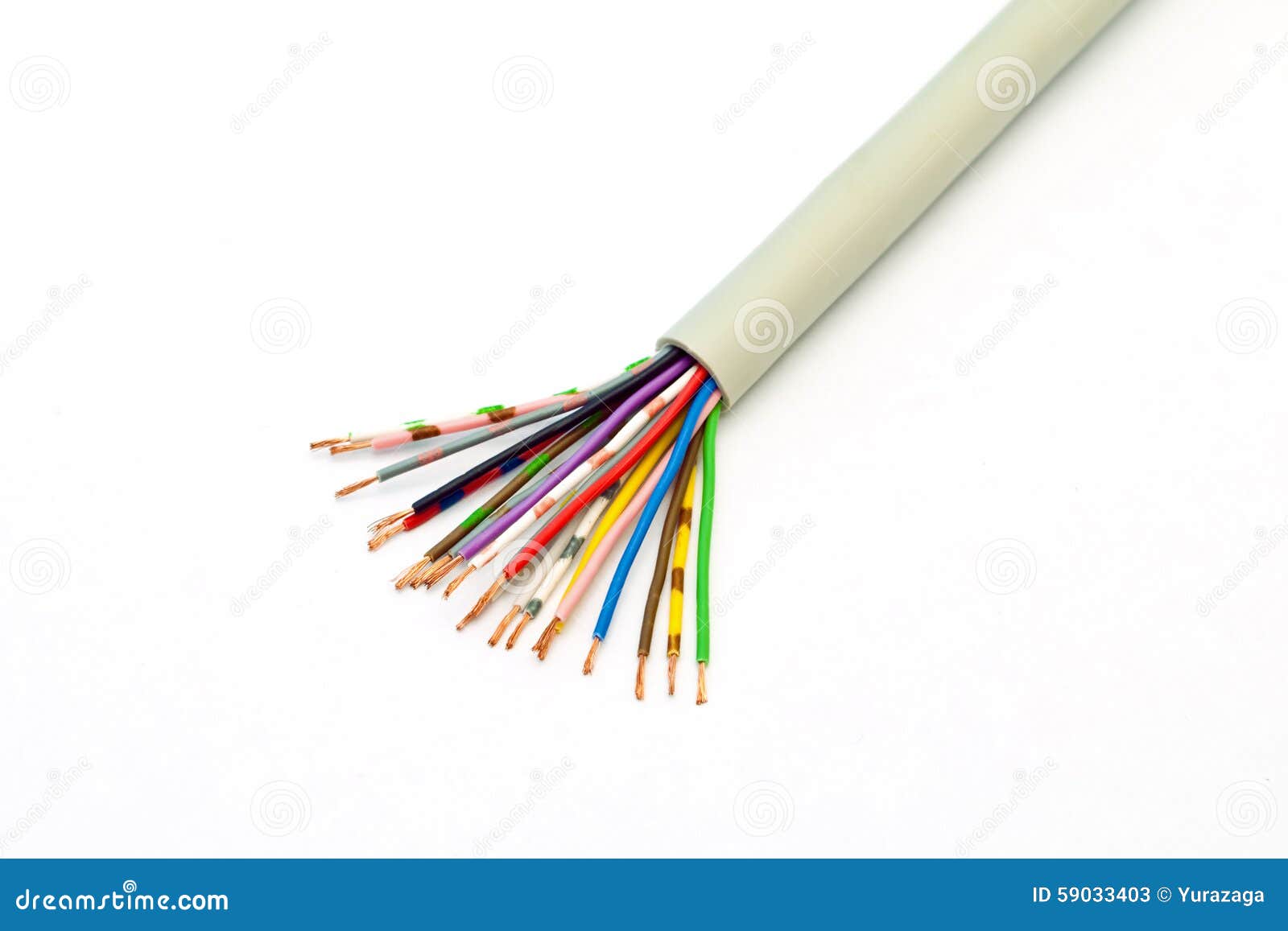 Electric Cable with Twisted Pairs Stock Image - Image of line, screened ...