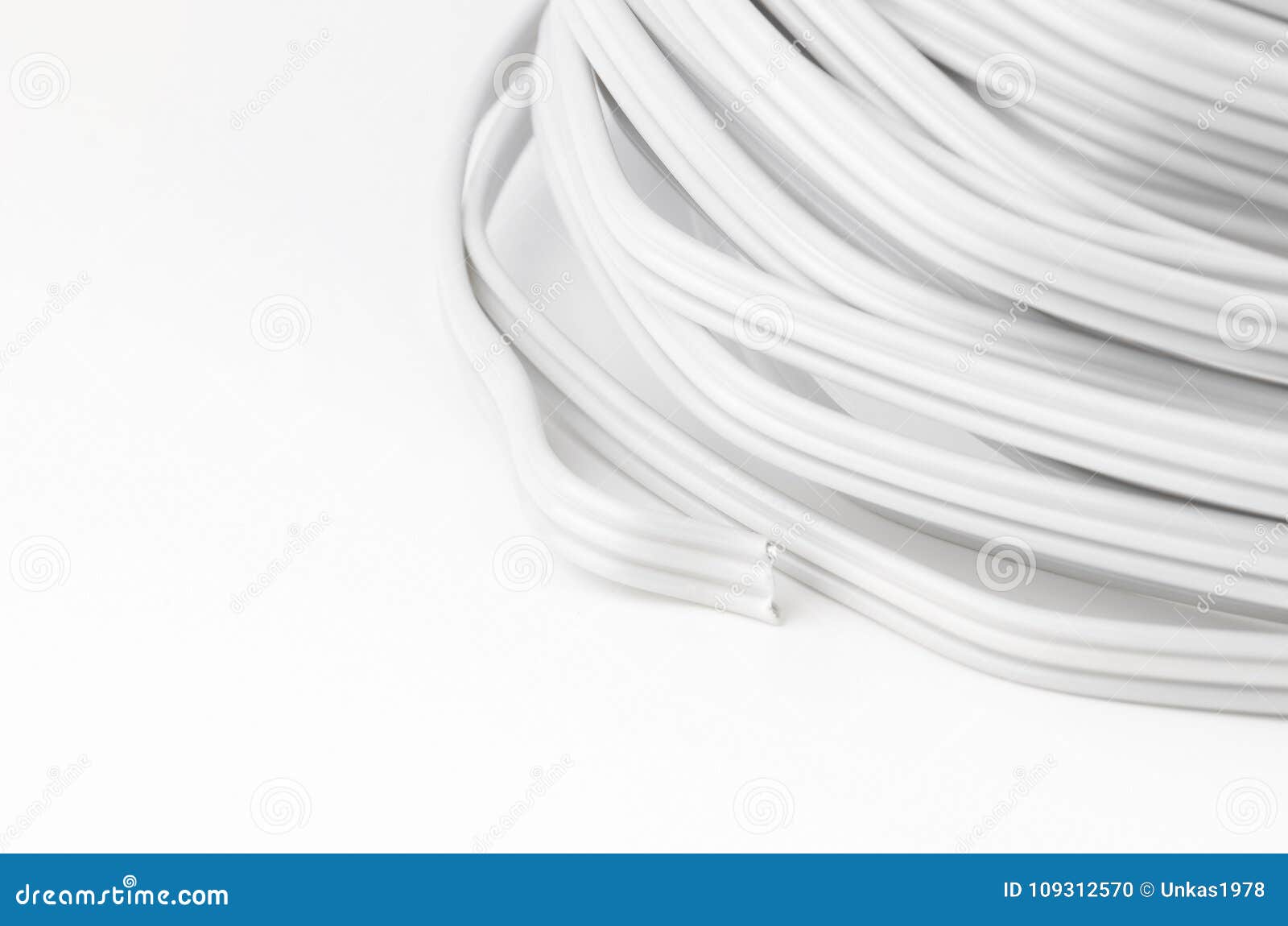 Electric cable on white stock photo. Image of isolation - 109312570