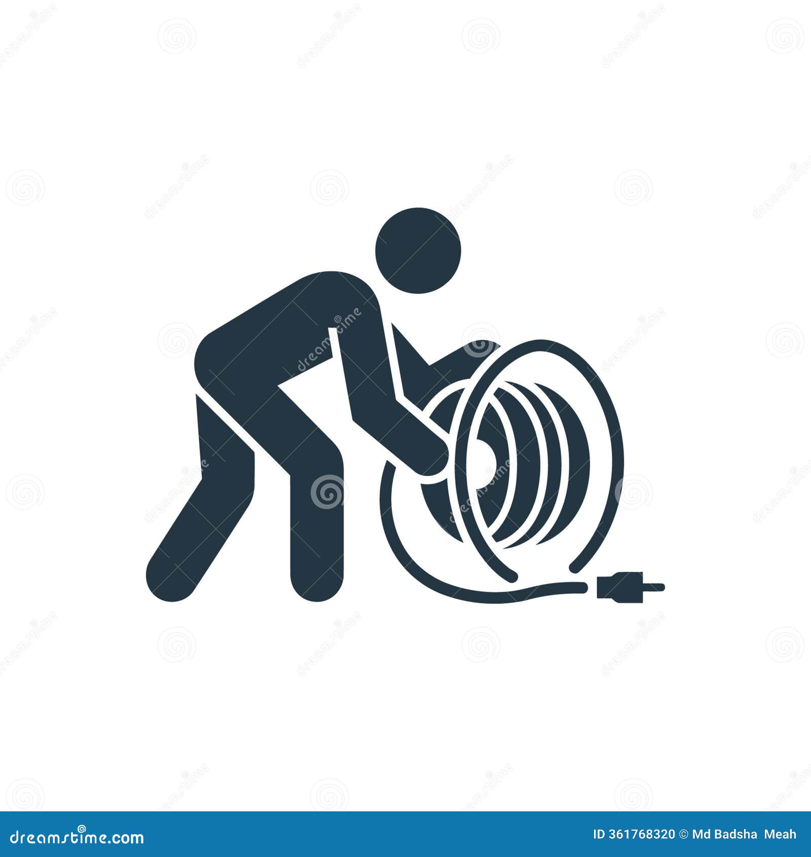 Electric Cable Winding Icon Stock Vector - Illustration of vector, plug ...