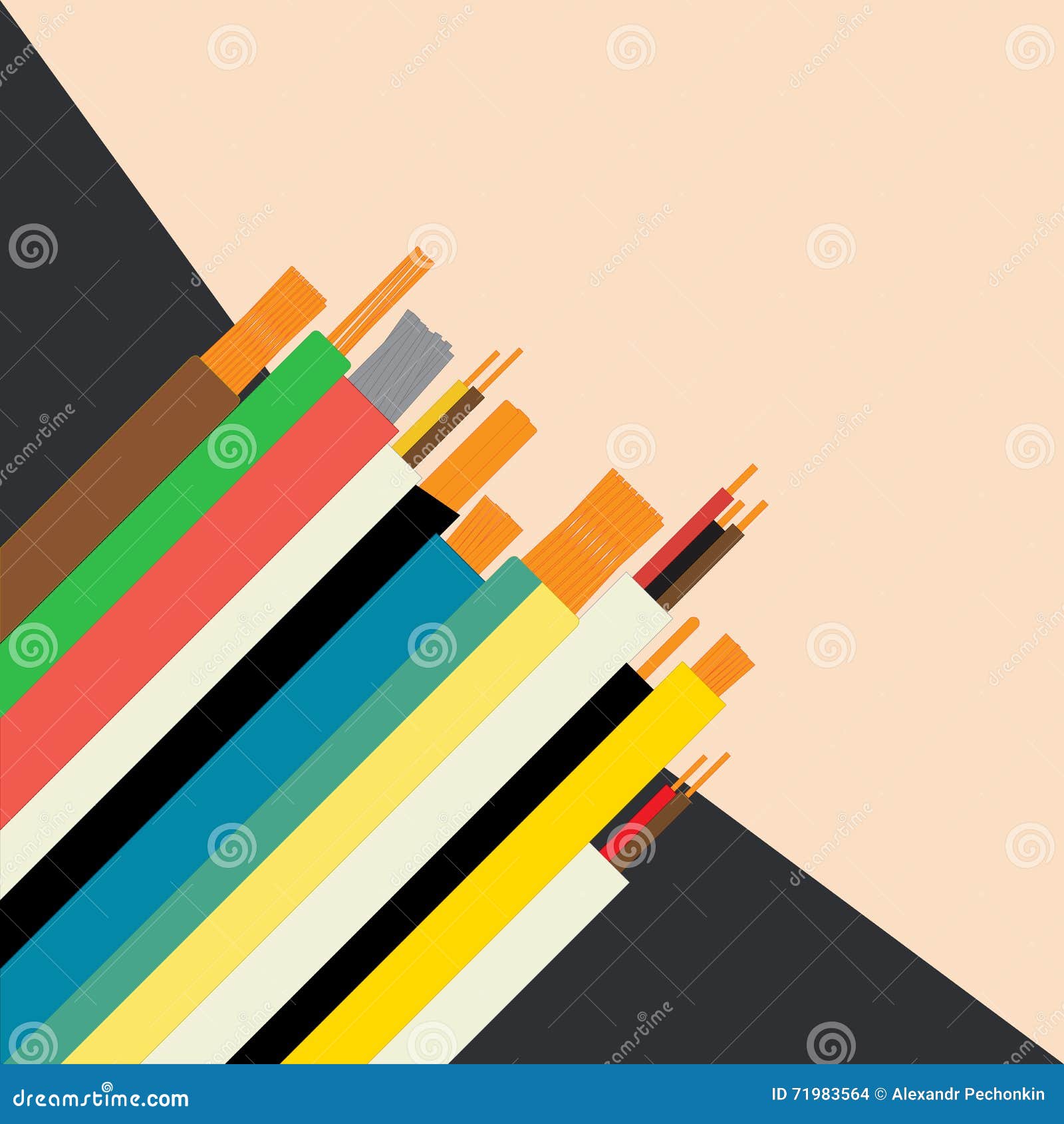 Electric Cable Wire stock vector. Illustration of cord - 71983564