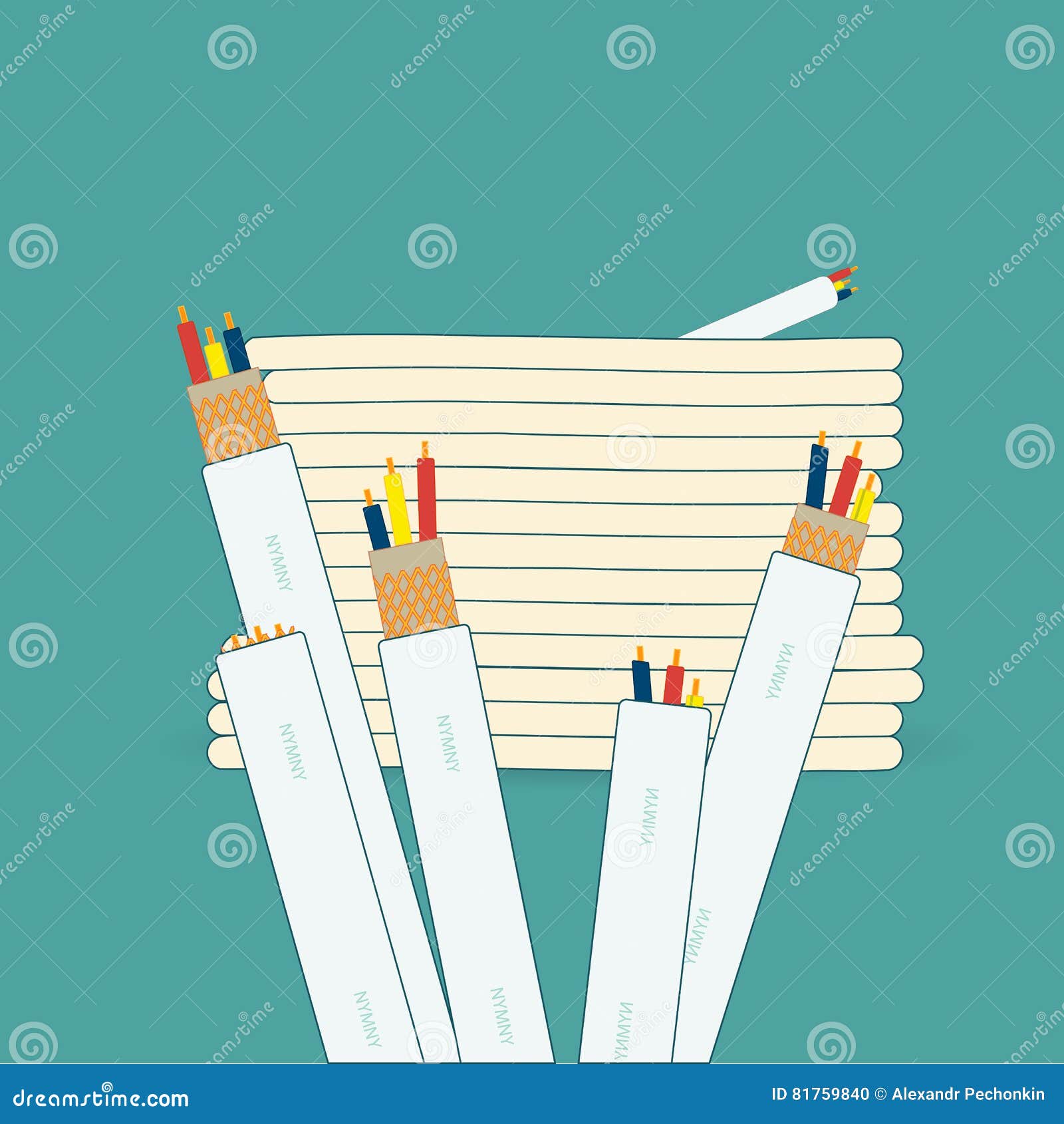 Electric cable wire stock vector. Illustration of connection - 81759840