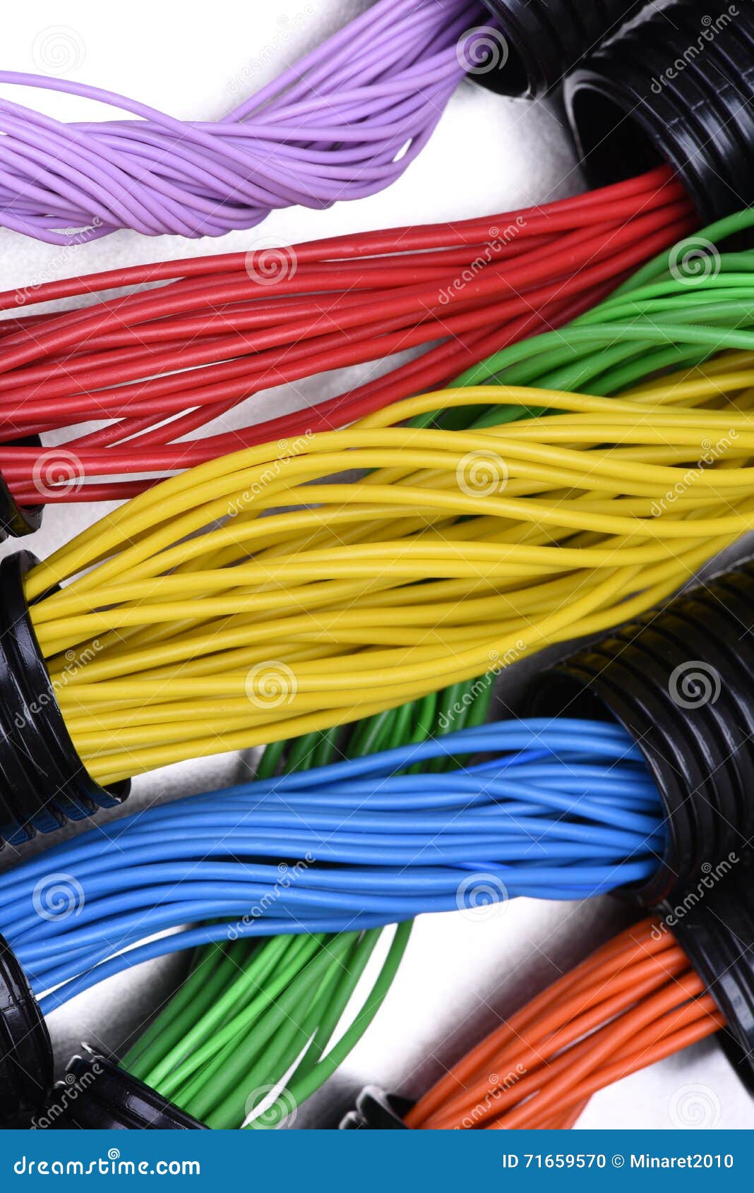 Electric Cables in Corrugated Plastic Pipes Stock Photo - Image of ...