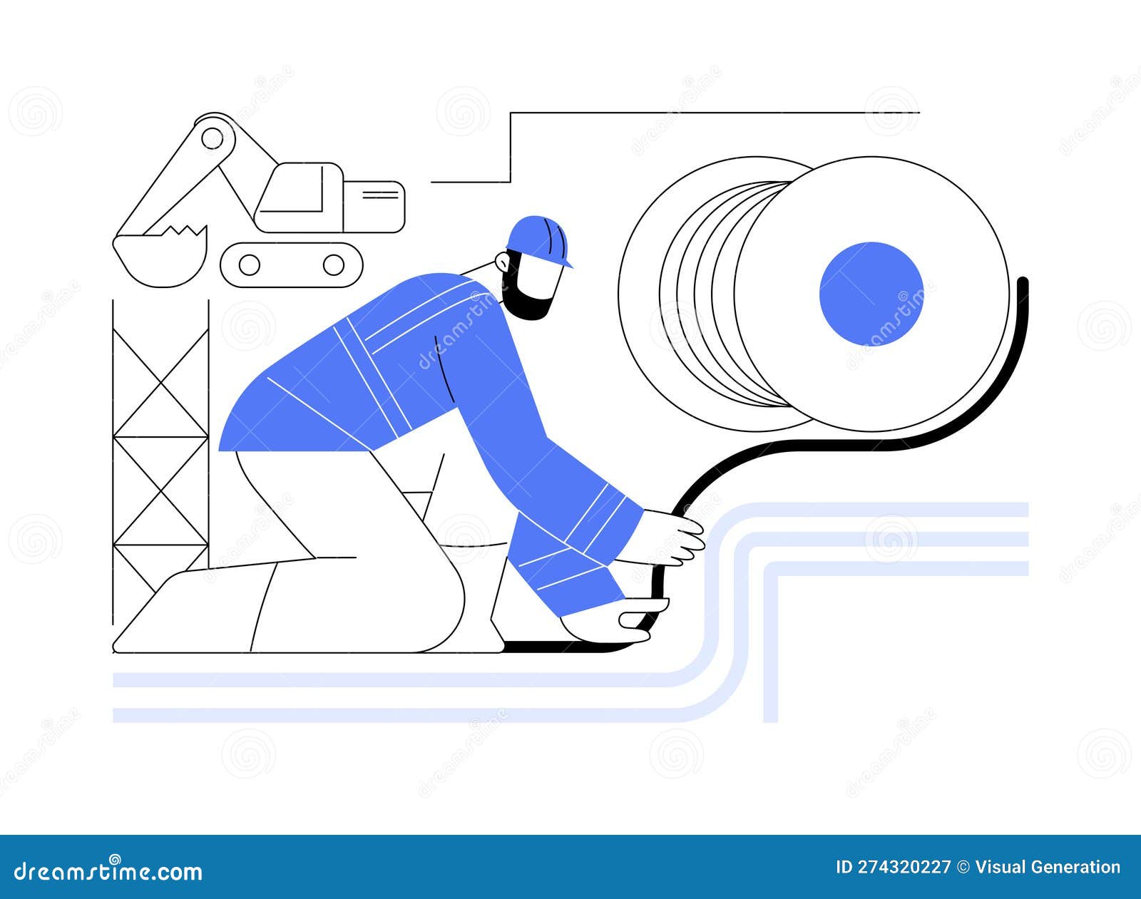 Electric Cables Isolated On White Background. 3D Illustration Royalty ...