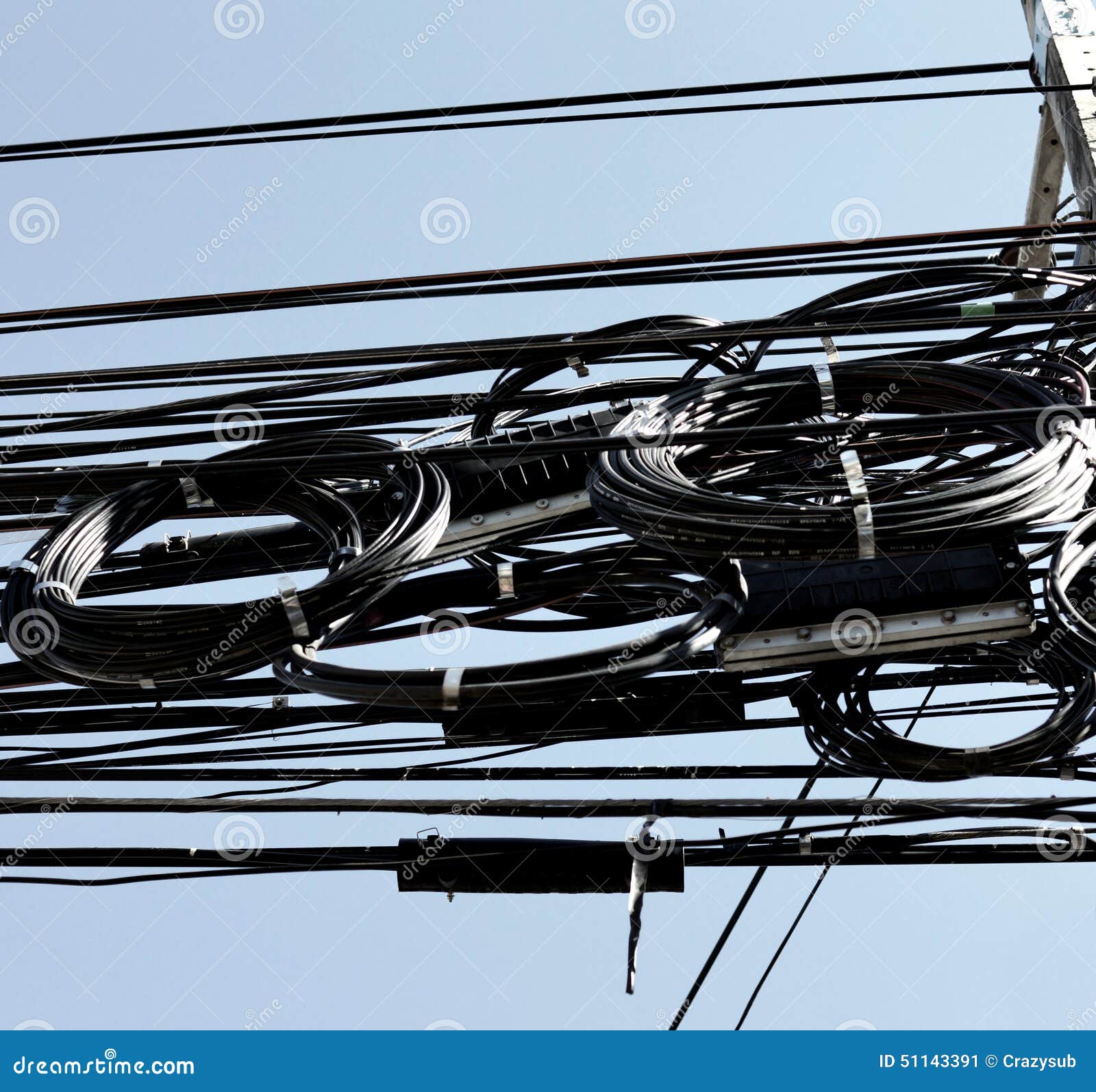 Electric cables mess stock image. Image of cables, junction - 51143391