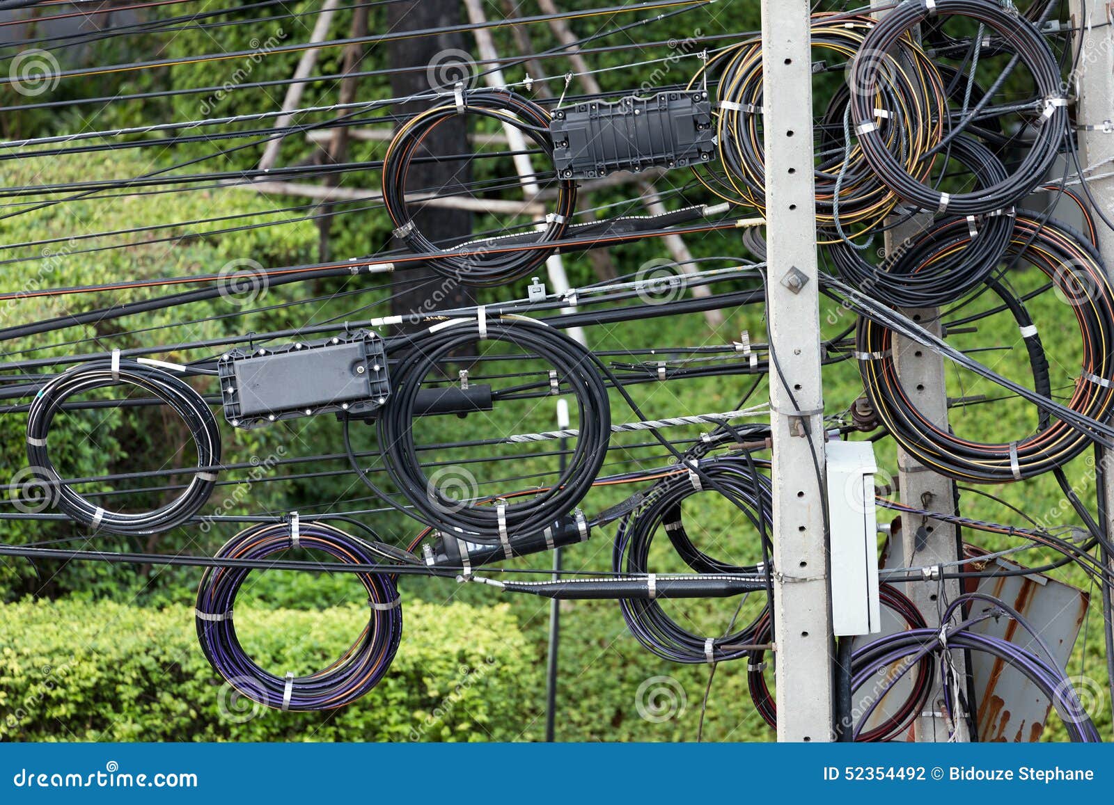 Electric cables mess stock photo. Image of concept, metal - 52354492
