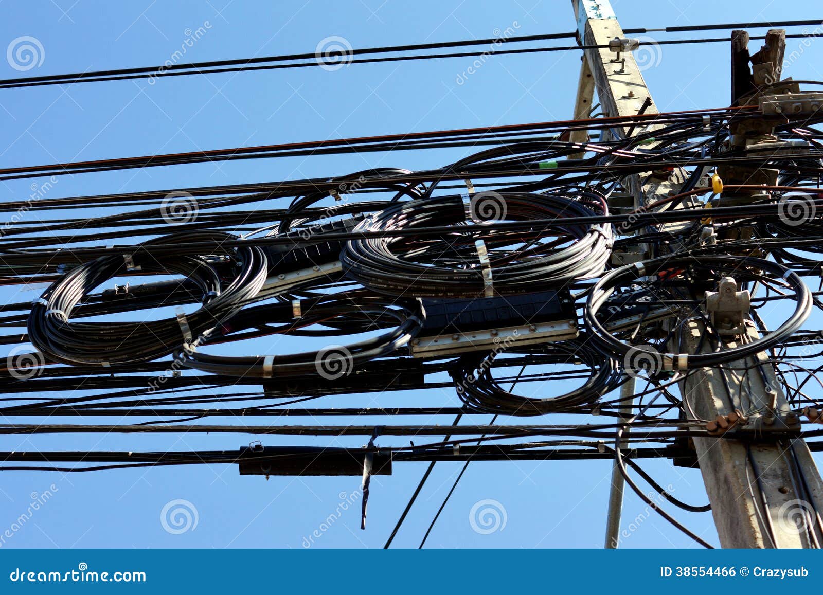 Electric Cables Mess stock photo. Image of connection - 38554466