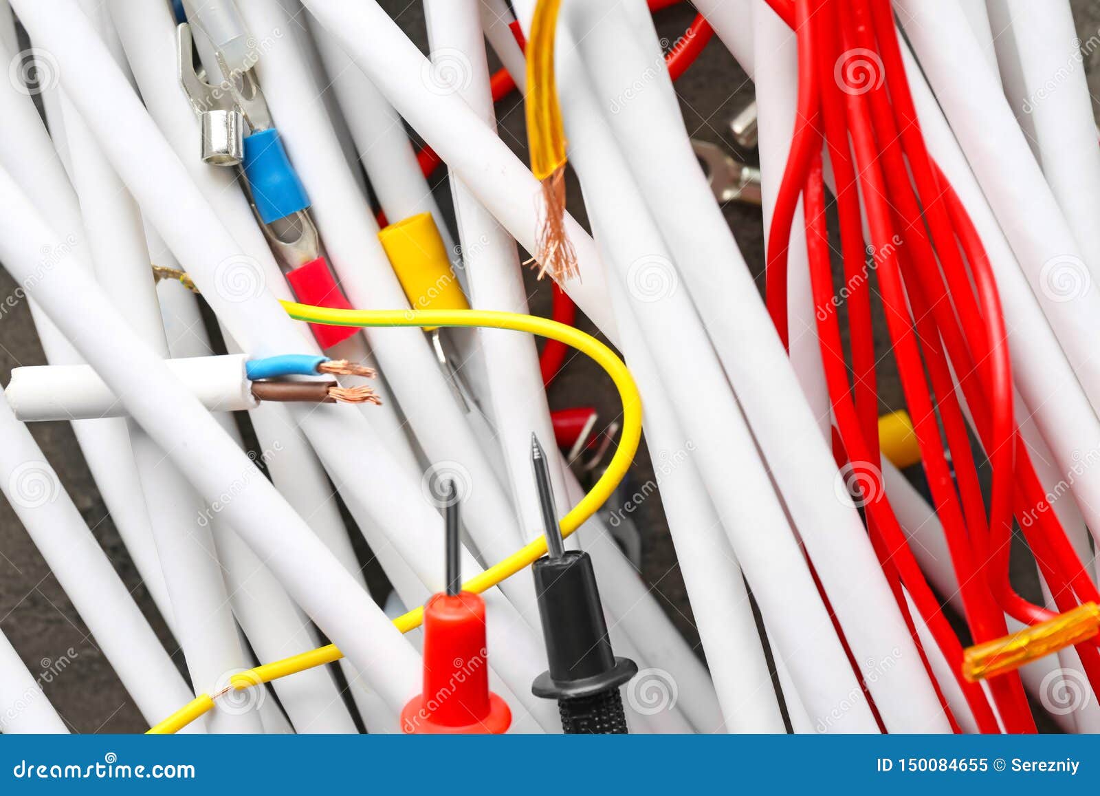 Electric Cables with Multimeter Tips, Closeup Stock Image - Image of ... Electric Cables with Multimeter Tips, Closeup Stock Image - Image of ...