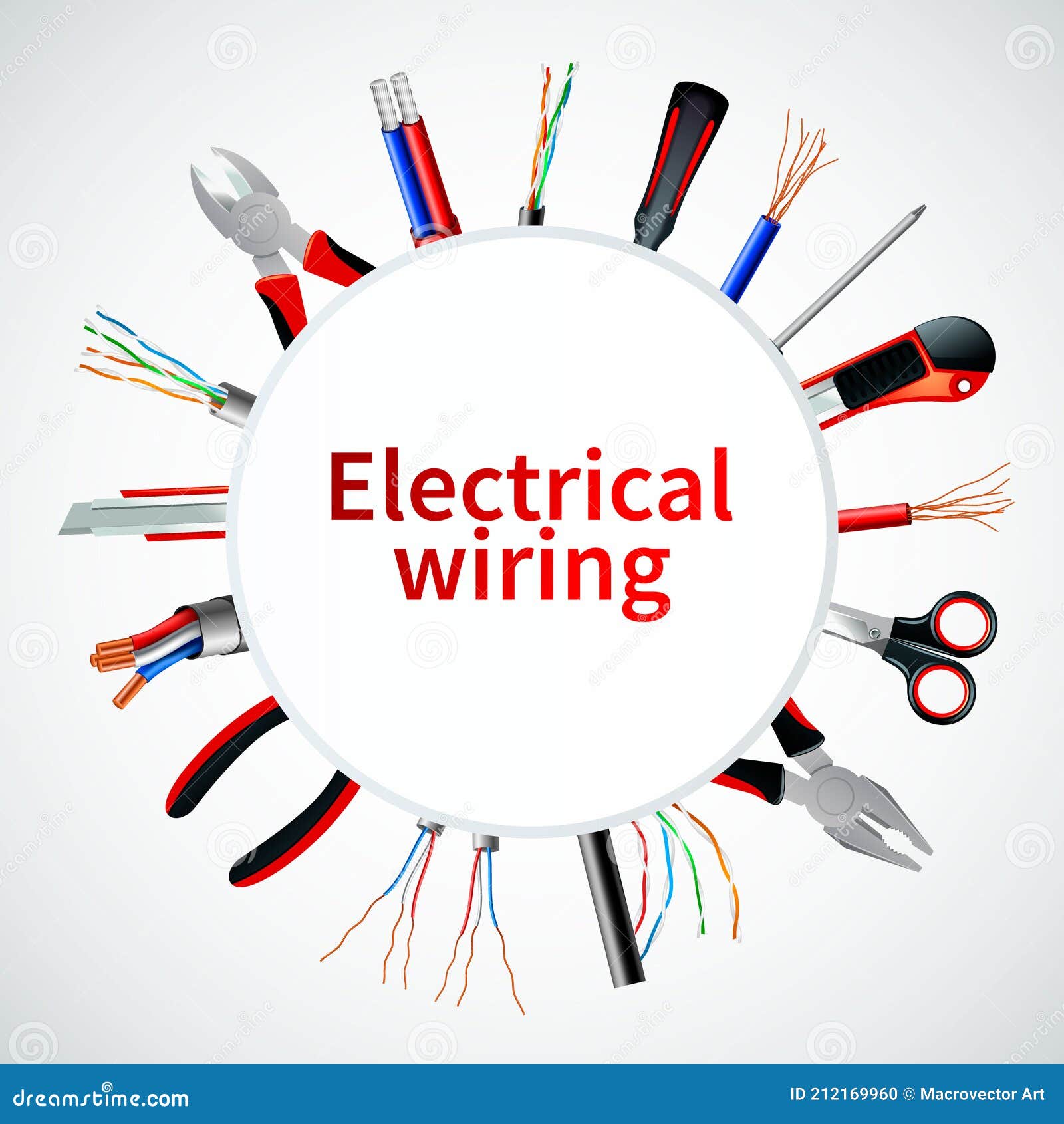 Electric Cables Realistic Frame Stock Vector - Illustration of blue ...