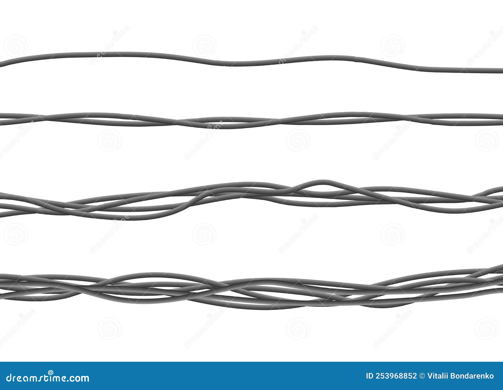 Electric Cables. Realistic Electric Industrial Wires. Vector ...
