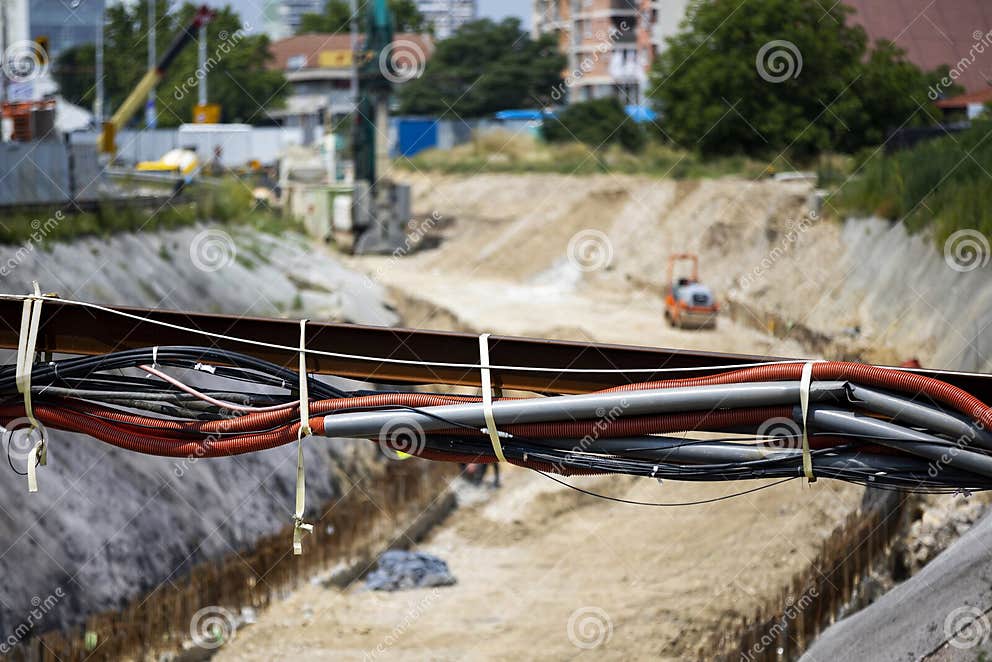 Electric Cables on a Subway Construction Site Stock Photo - Image of ...