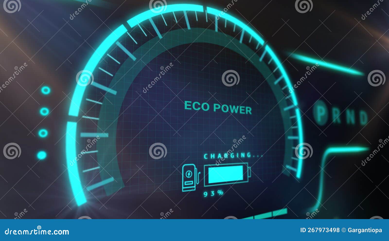 Electric Car Battery in Active Charging Visionary Dashboard Stock ...