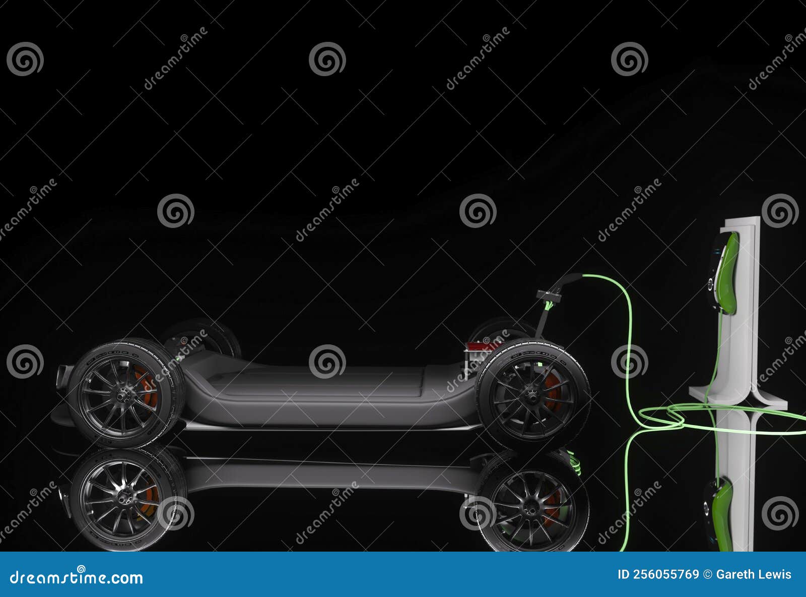 Electric Car Battery Frame 3d Render Stock Illustration - Illustration ...