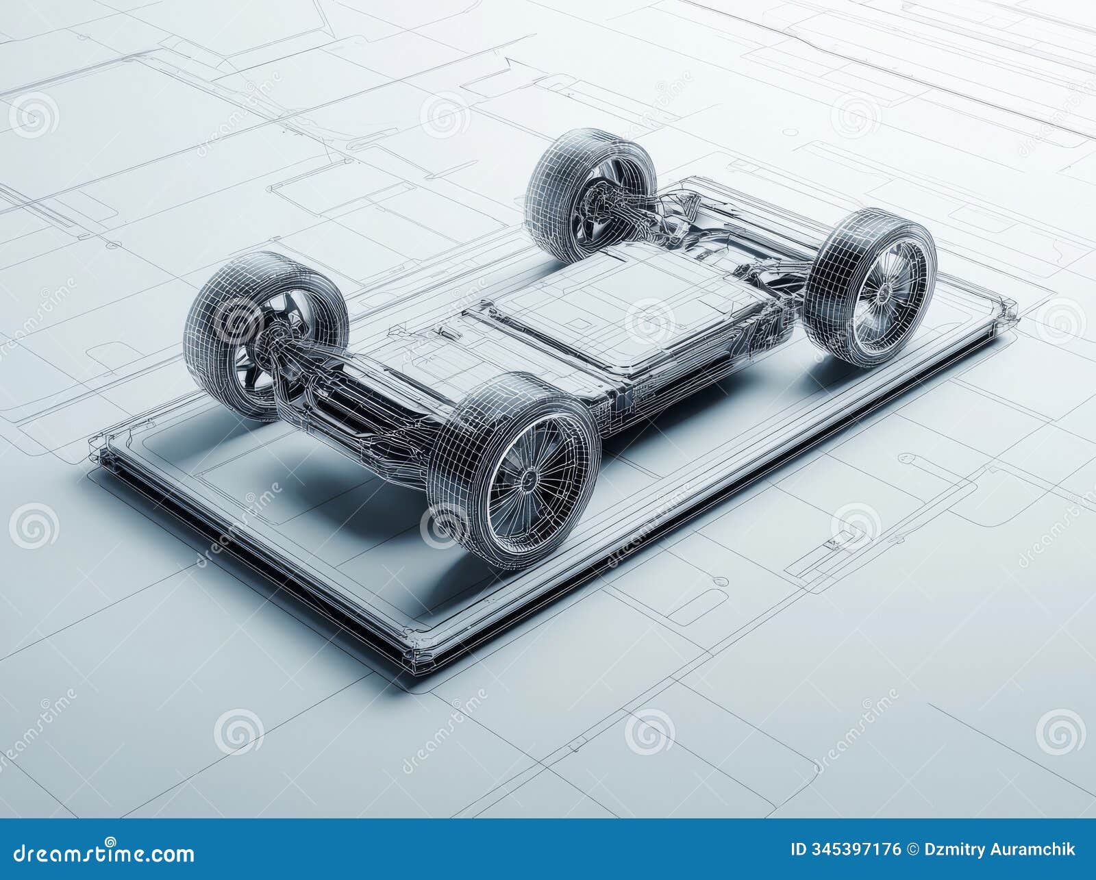 An Electric Car Battery Model with a Module Pack of Battery Cells Stock ...