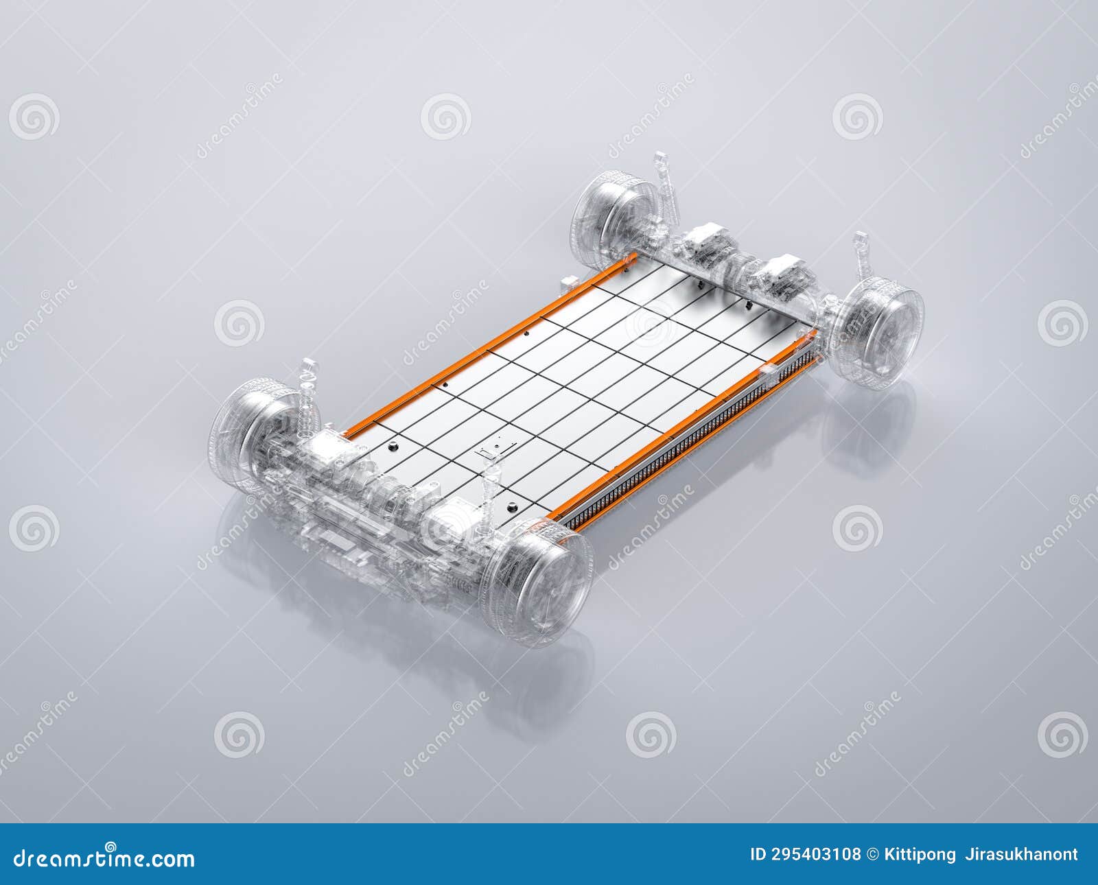 Electric Car Battery with Pack of Battery Cells Module on Platform ...