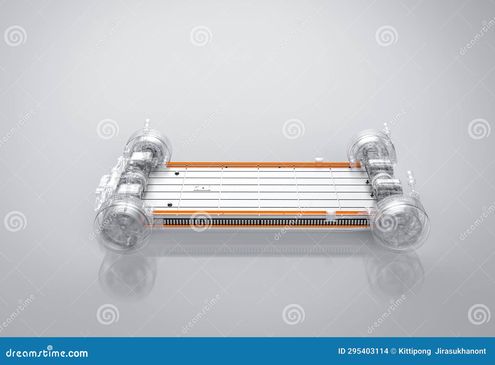 Electric Car Battery with Pack of Battery Cells Module on Platform ...