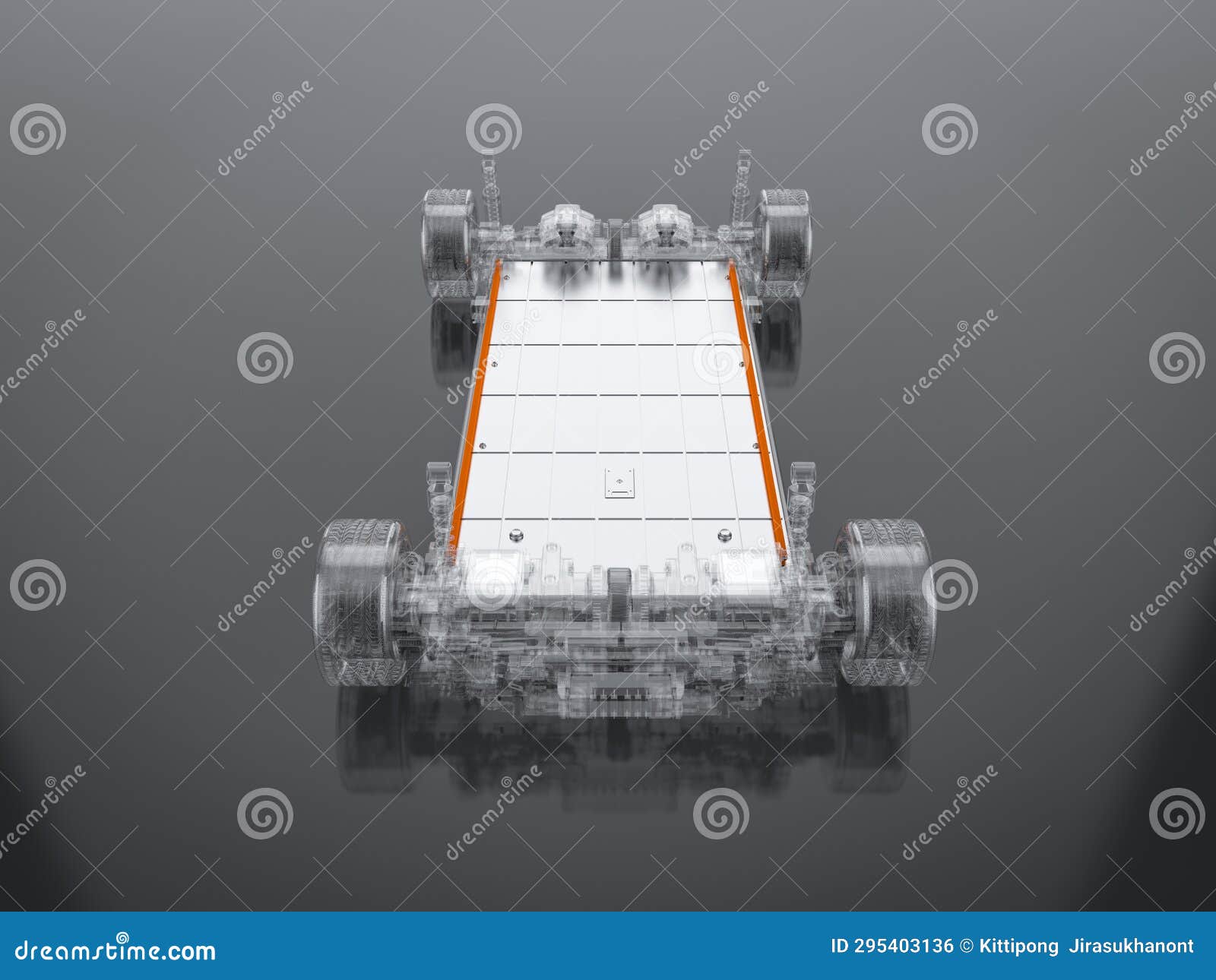 Electric Car Battery with Pack of Battery Cells Module on Platform ...