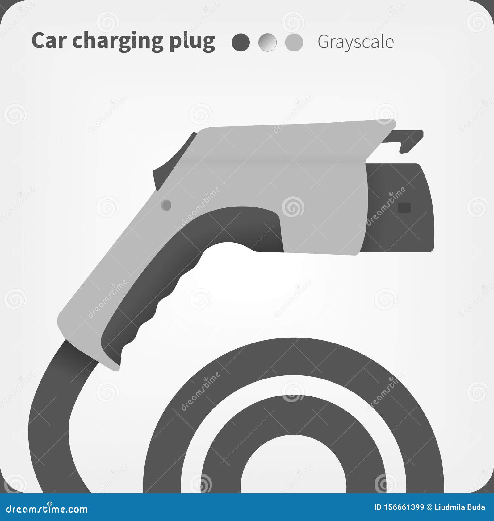Electric Car Charging Plug Vector Illustration. Connector and Power ...