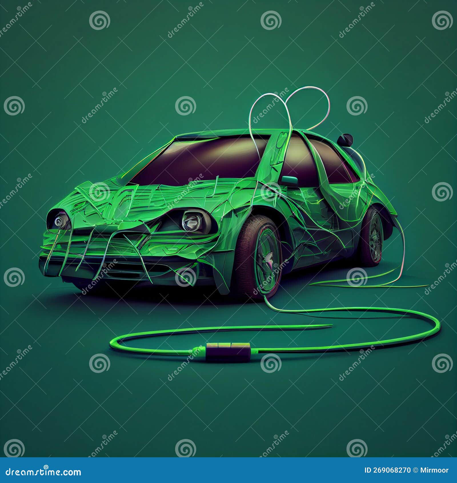 Electric car concept stock illustration. Illustration of environment ...