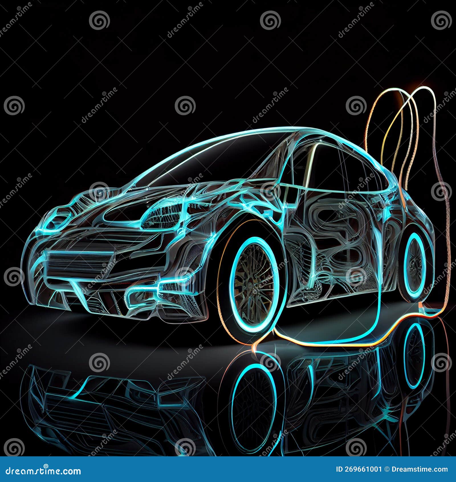 Electric car concept stock illustration. Illustration of electricity ...