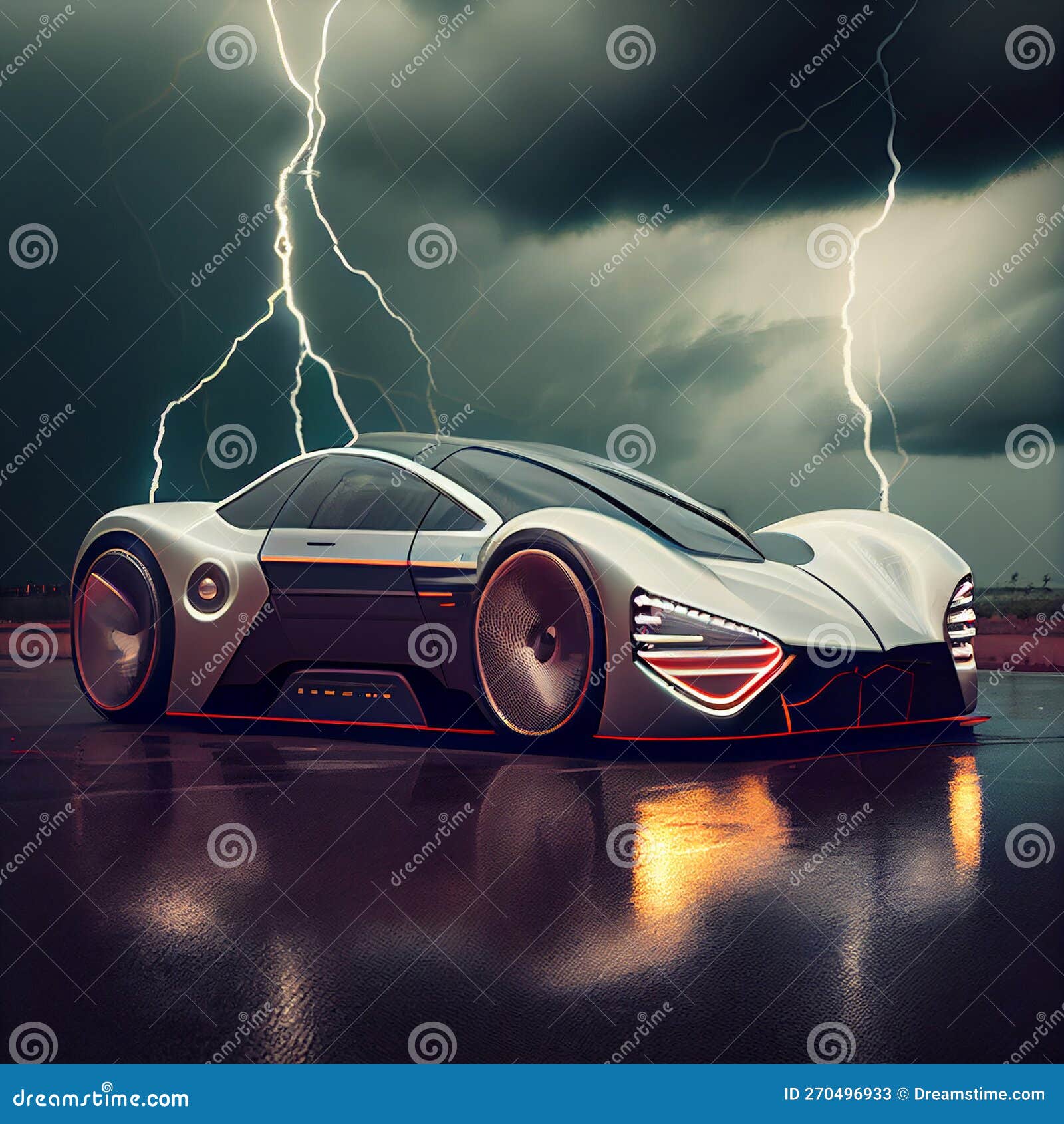 Electric car concept stock illustration. Illustration of technology ...