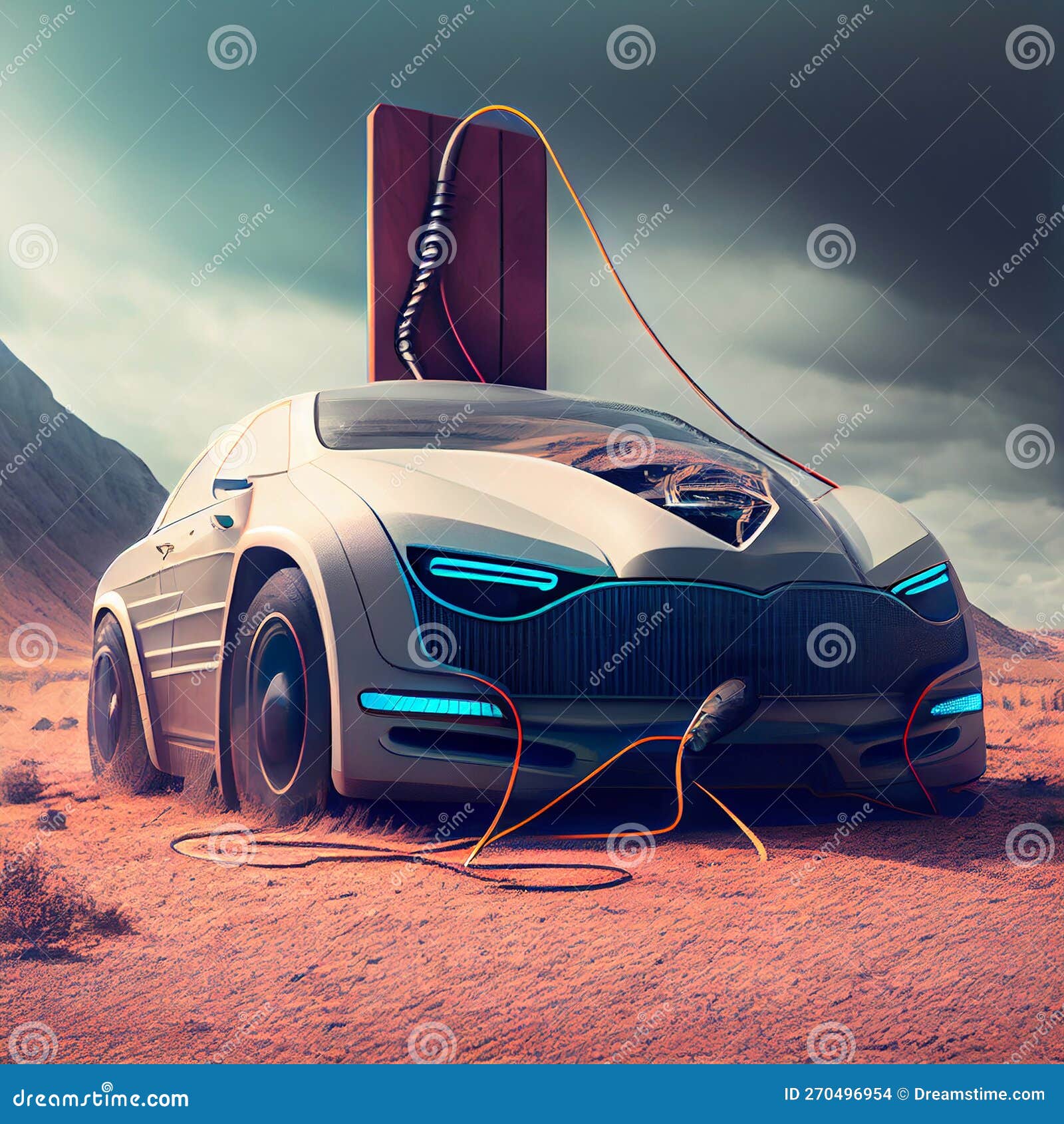 Electric car concept stock illustration. Illustration of electric ...