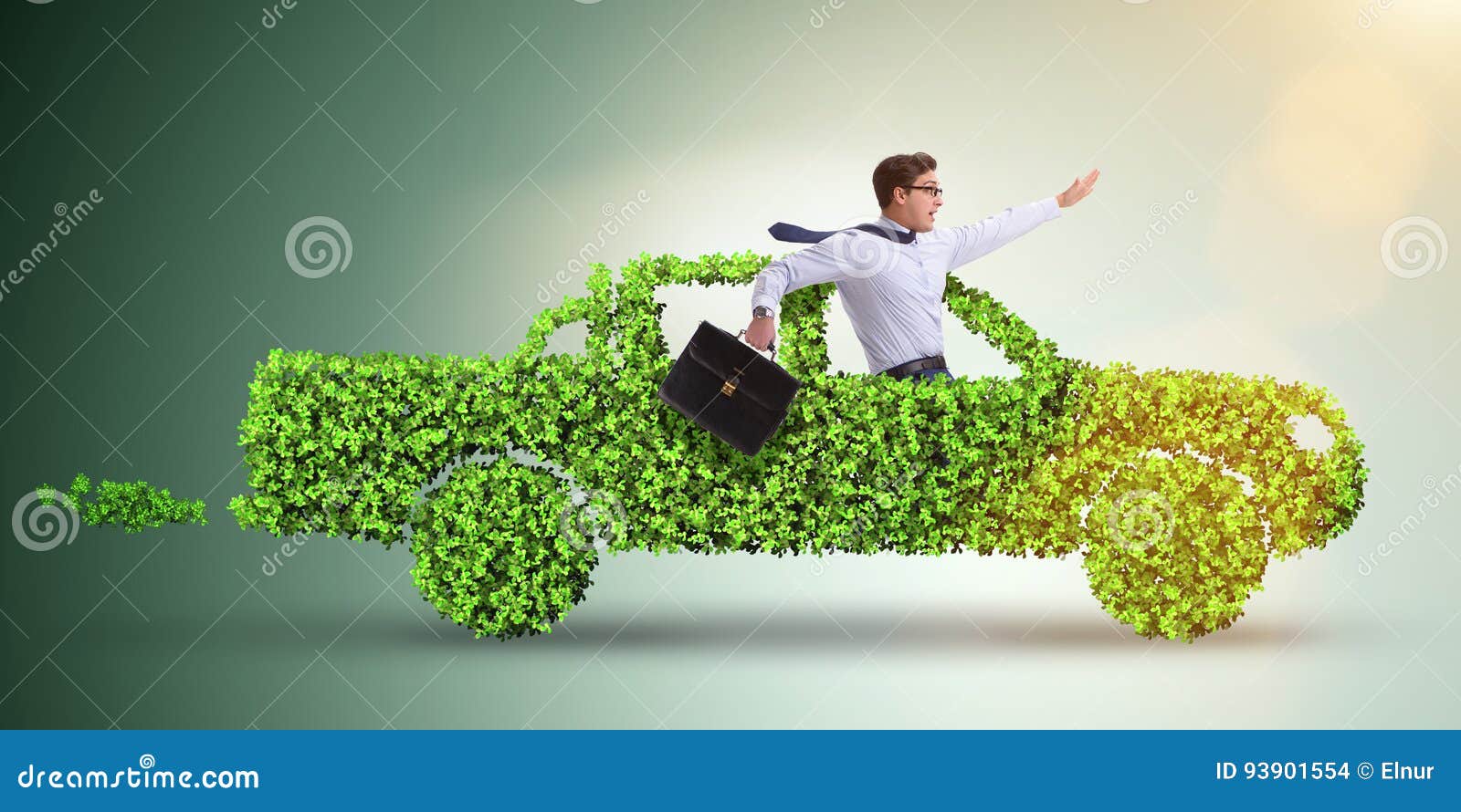The Electric Car Concept in Green Environment Concept Stock Photo ...