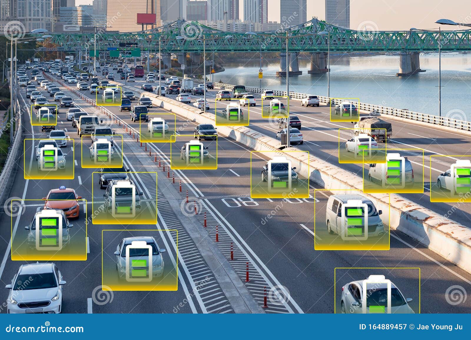 Electric Car Concept Running on the Road. Stock Image - Image of ...