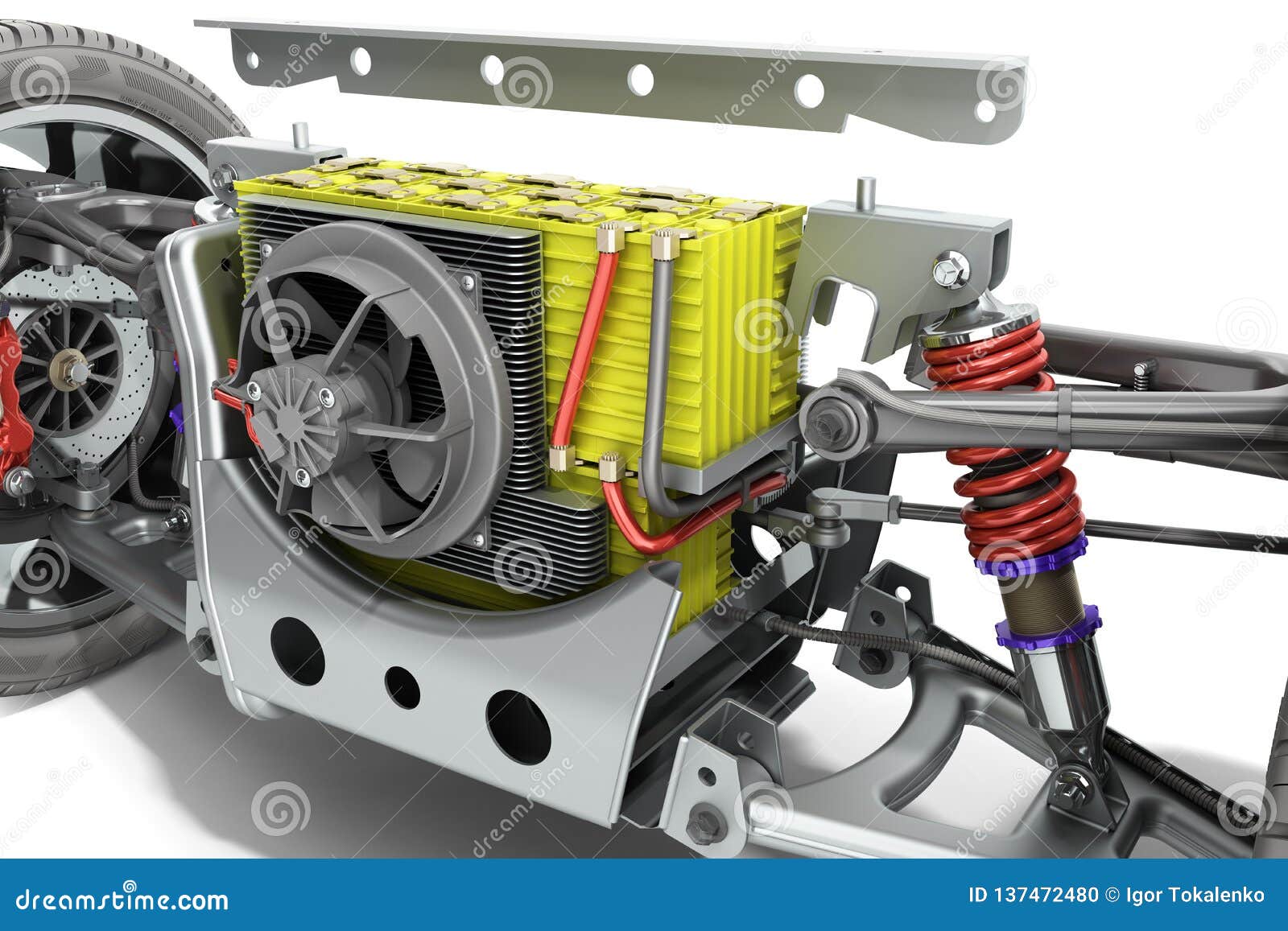 Electric Car Cystem Wheelbase With Electric Vehicle Drive System Stock ...