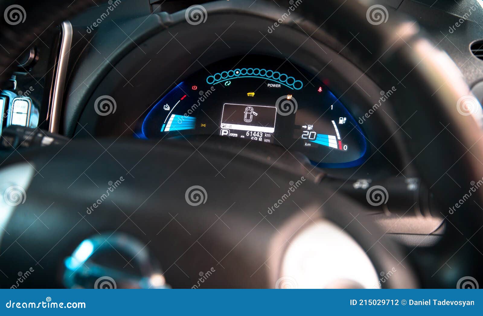 Electric car dashboard stock photo. Image of automotive - 215029712