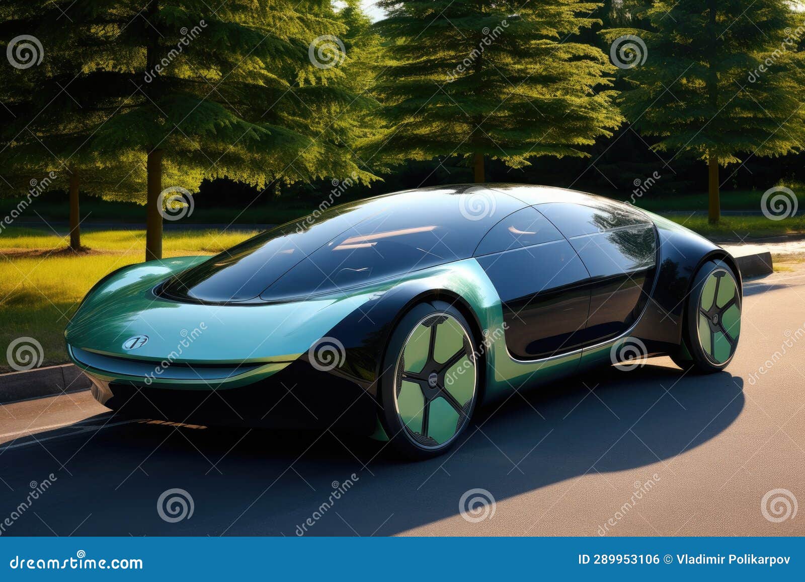 Electric Car Driving on the Road Stock Photo - Image of modern ...