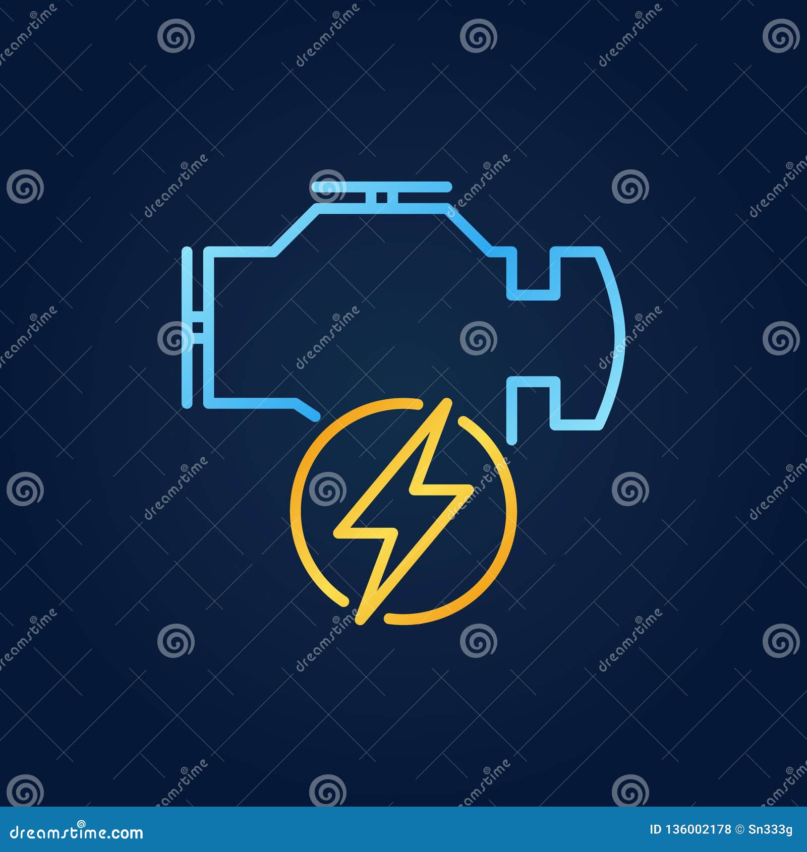 Electric Car Engine Vector Linear Colored Icon Stock Vector ...