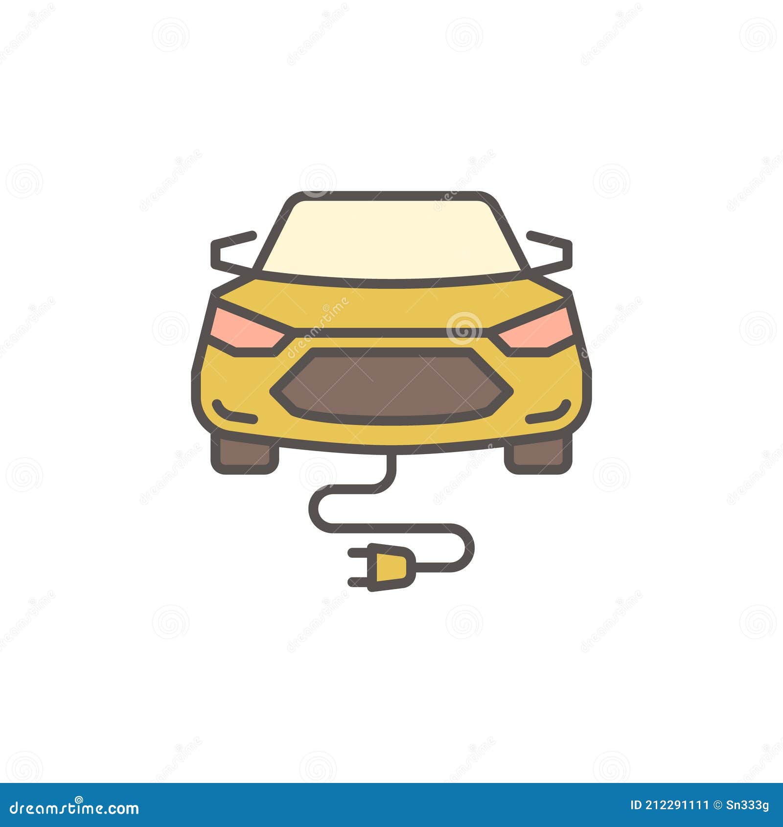 Electric Car or EV Vector Concept Colored Icon Stock Vector ...