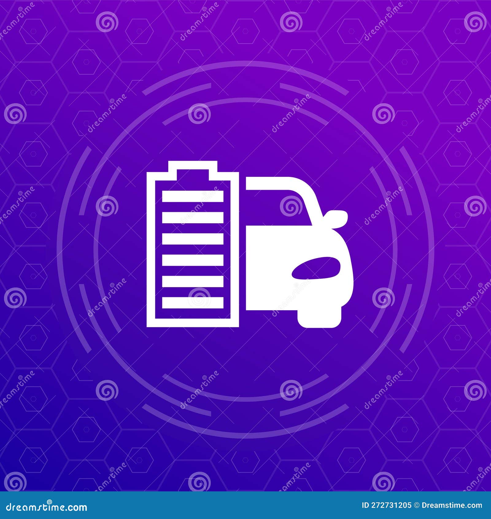 Electric Car with Full Battery Vector Icon Stock Vector - Illustration ...
