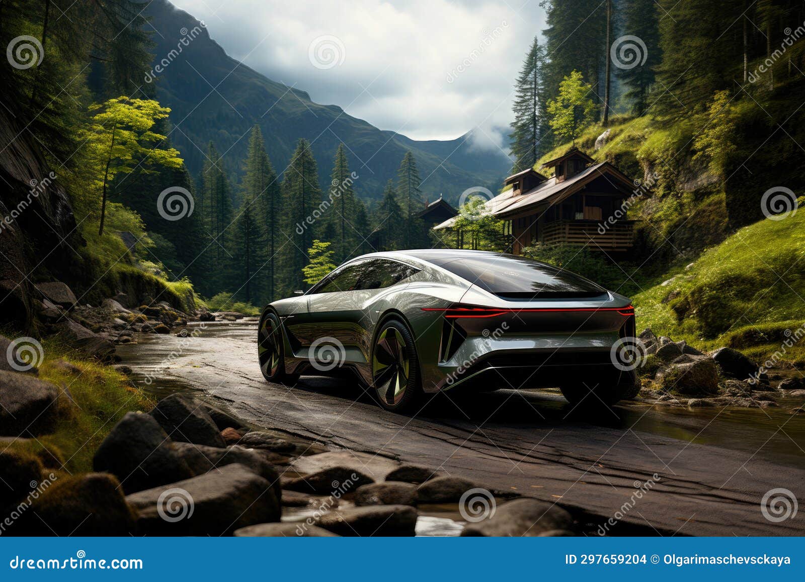 Electromobile On Highway Vector Illustration | CartoonDealer.com #66901806