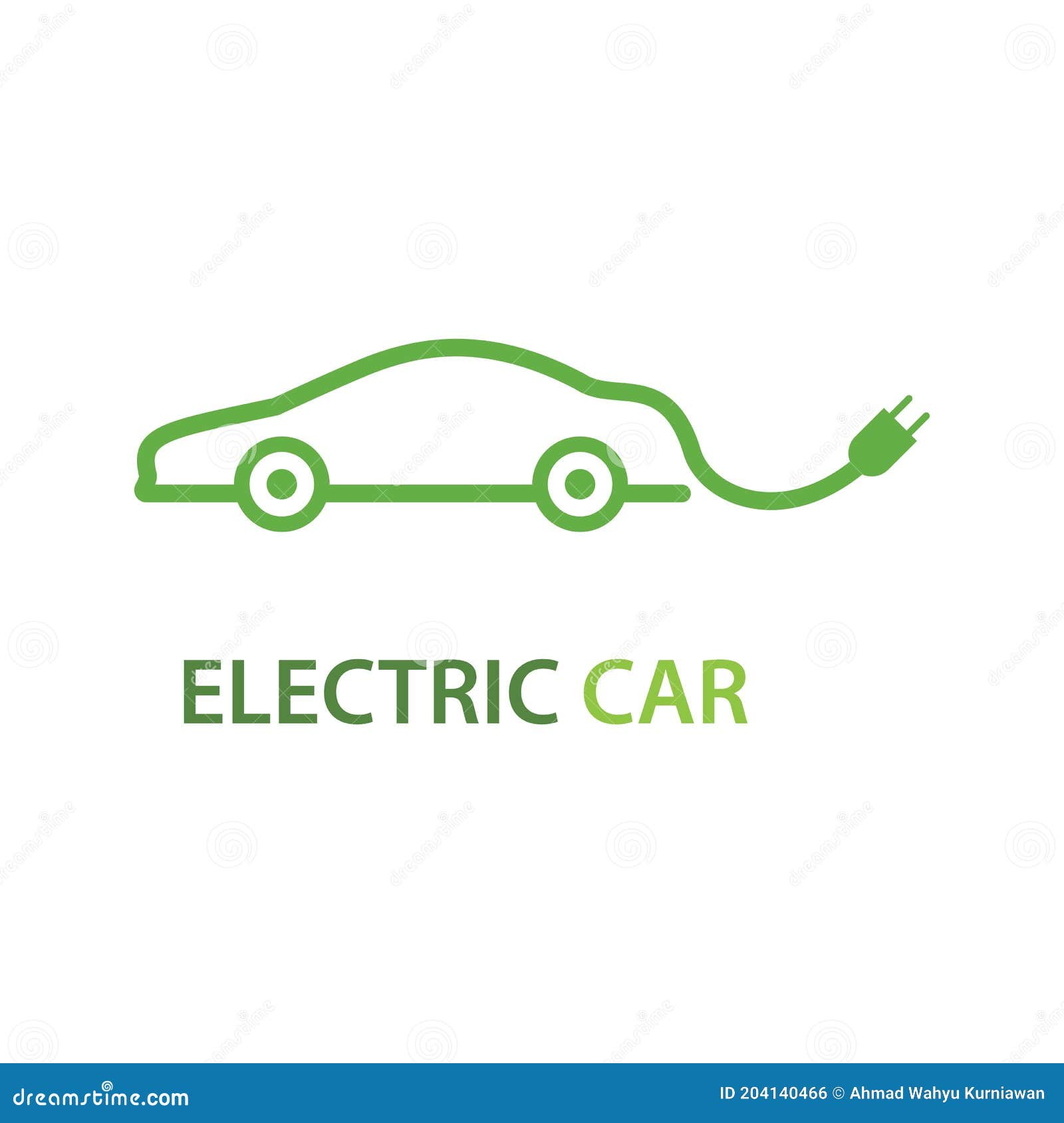 Electric car green car stock vector. Illustration of energy - 204140466