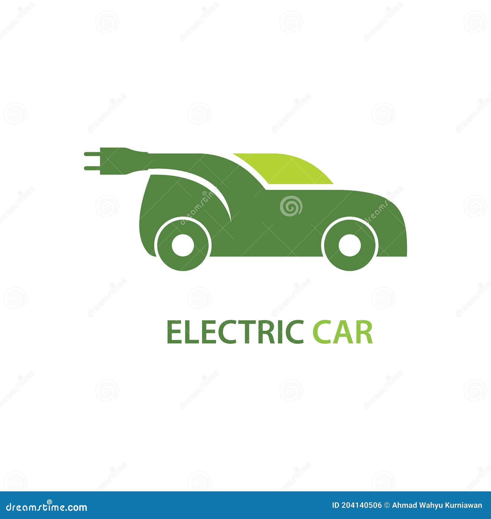 Electric car green car stock vector. Illustration of socket - 204140506