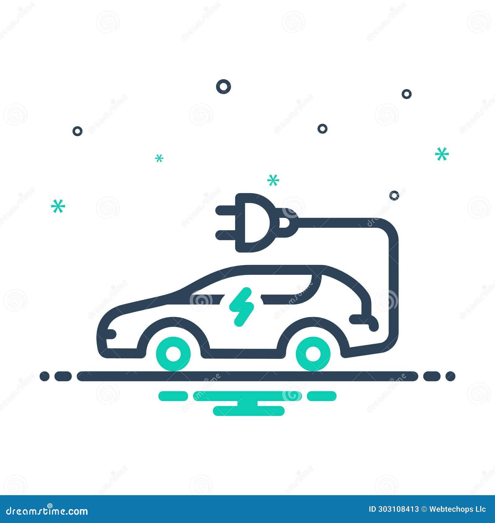 Mix Icon for Electric Car, Vehicle and Battery Car Stock Vector ...