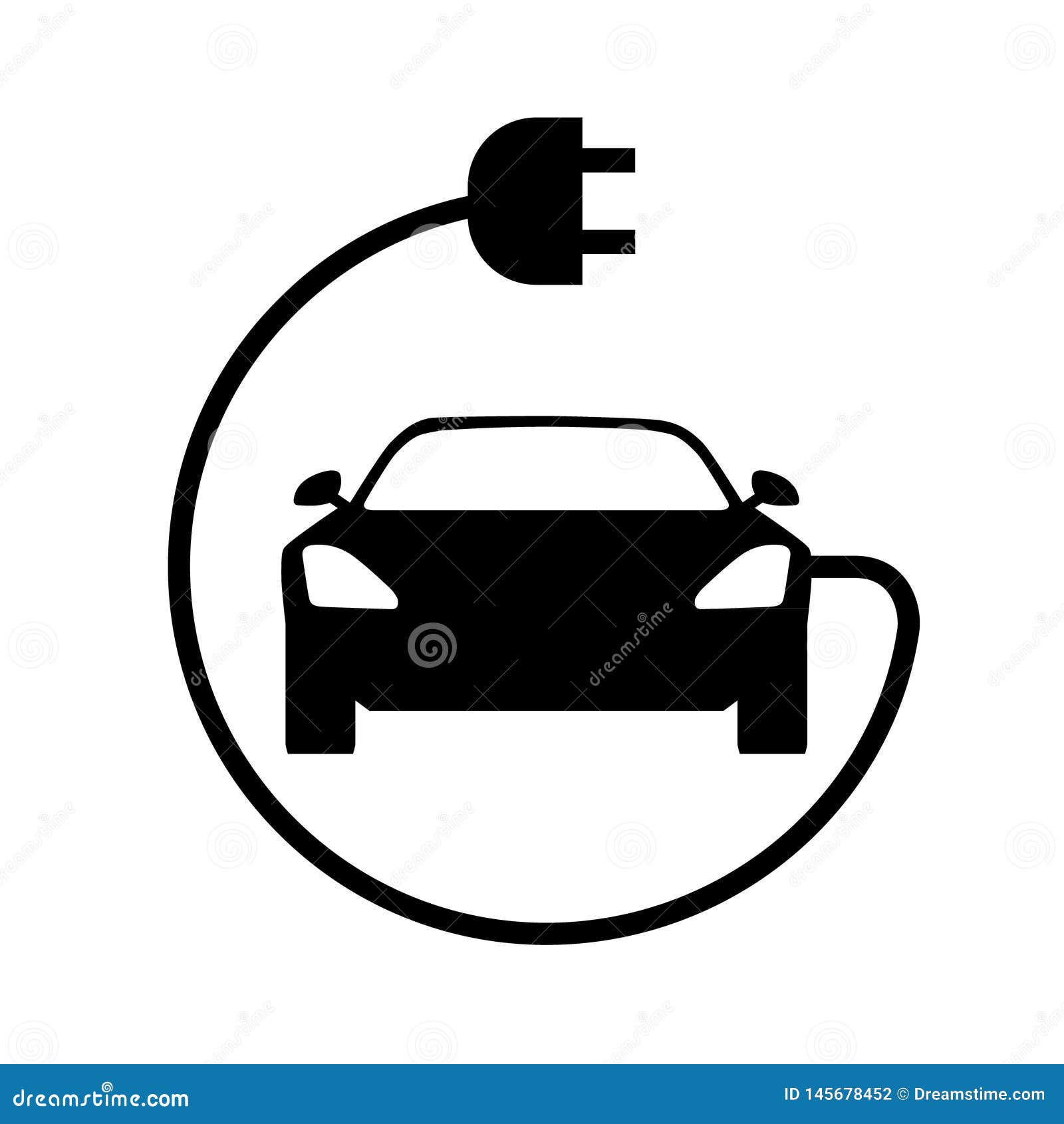 Electric Car Icon. Front View Stock Vector - Illustration of fast ...