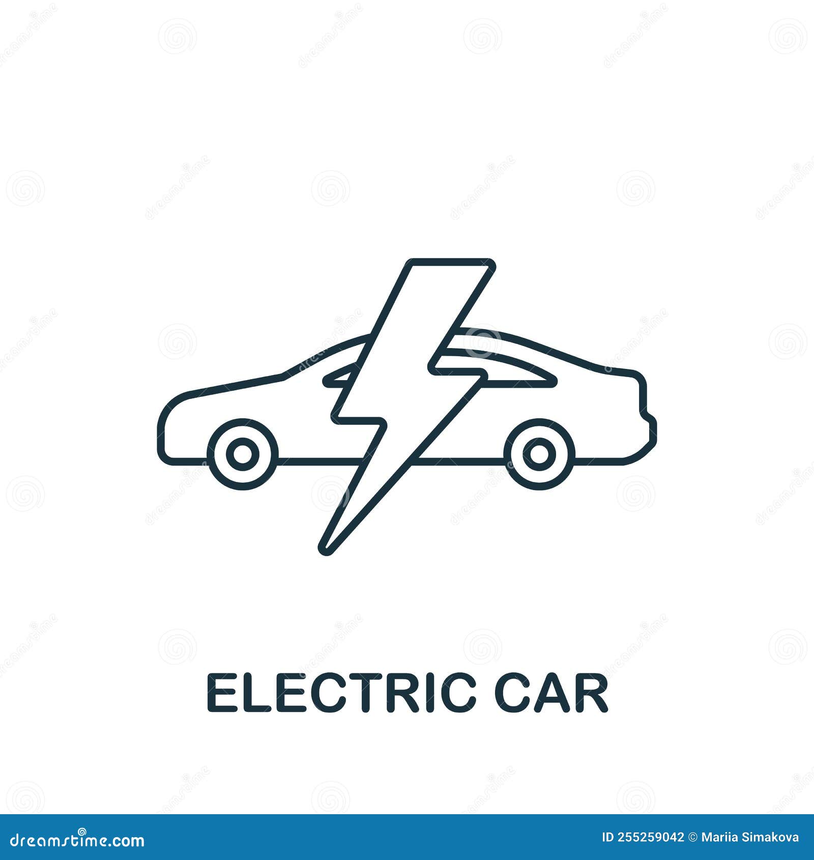 Electric Car Icon. Line Simple Line Car Service Icon for Templates, Web ...