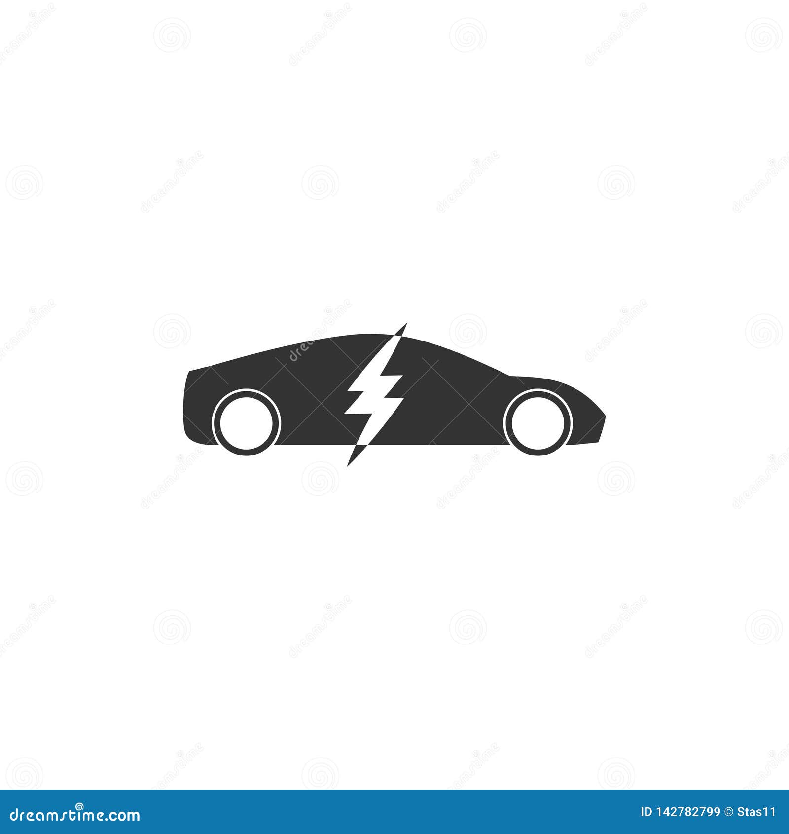 Electric Car Icon in Simple Design. Vector Illustration Stock Vector ...