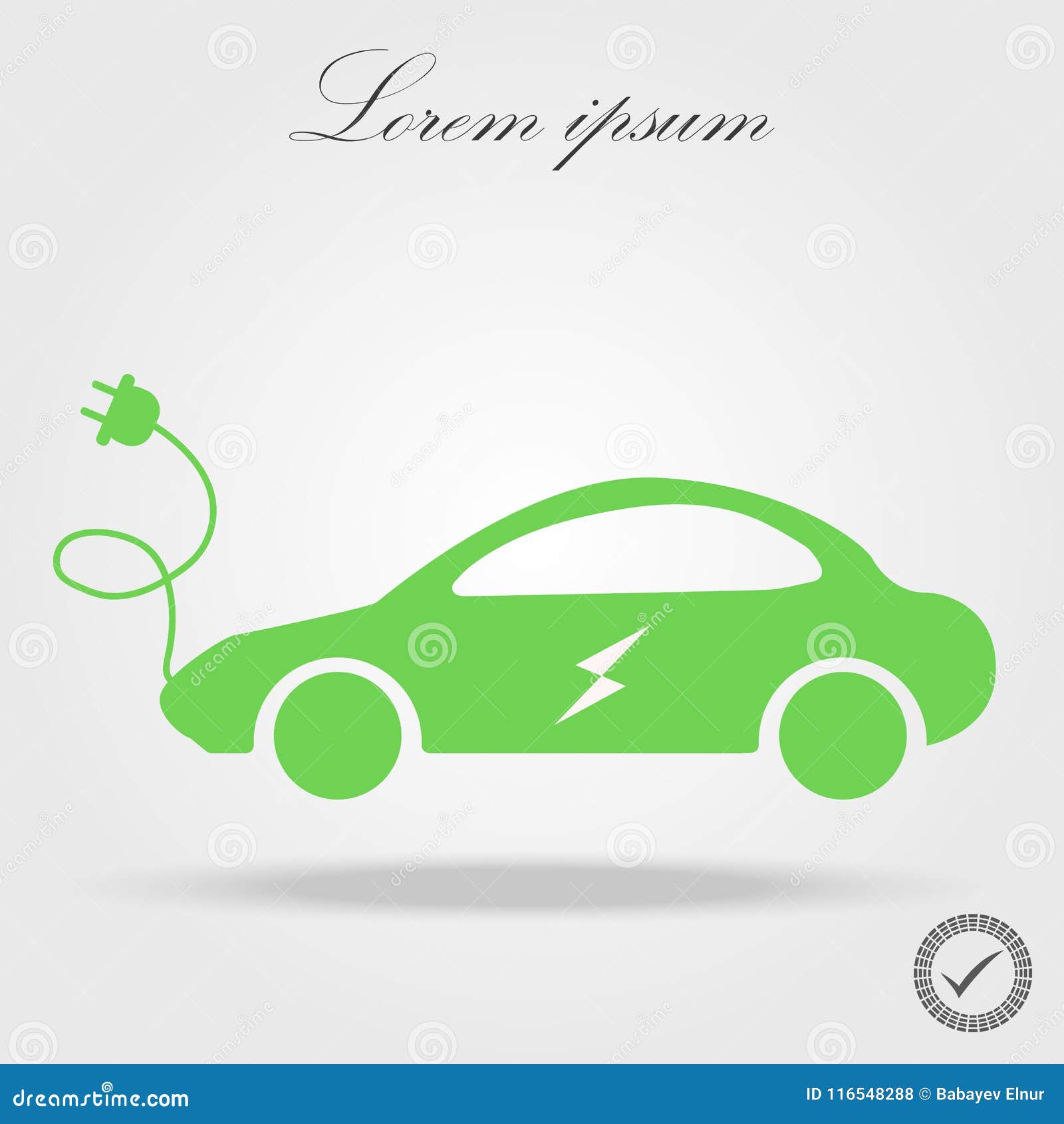 Electric Car Icon, Vector. Side View of Electric Car Stock Illustration ...